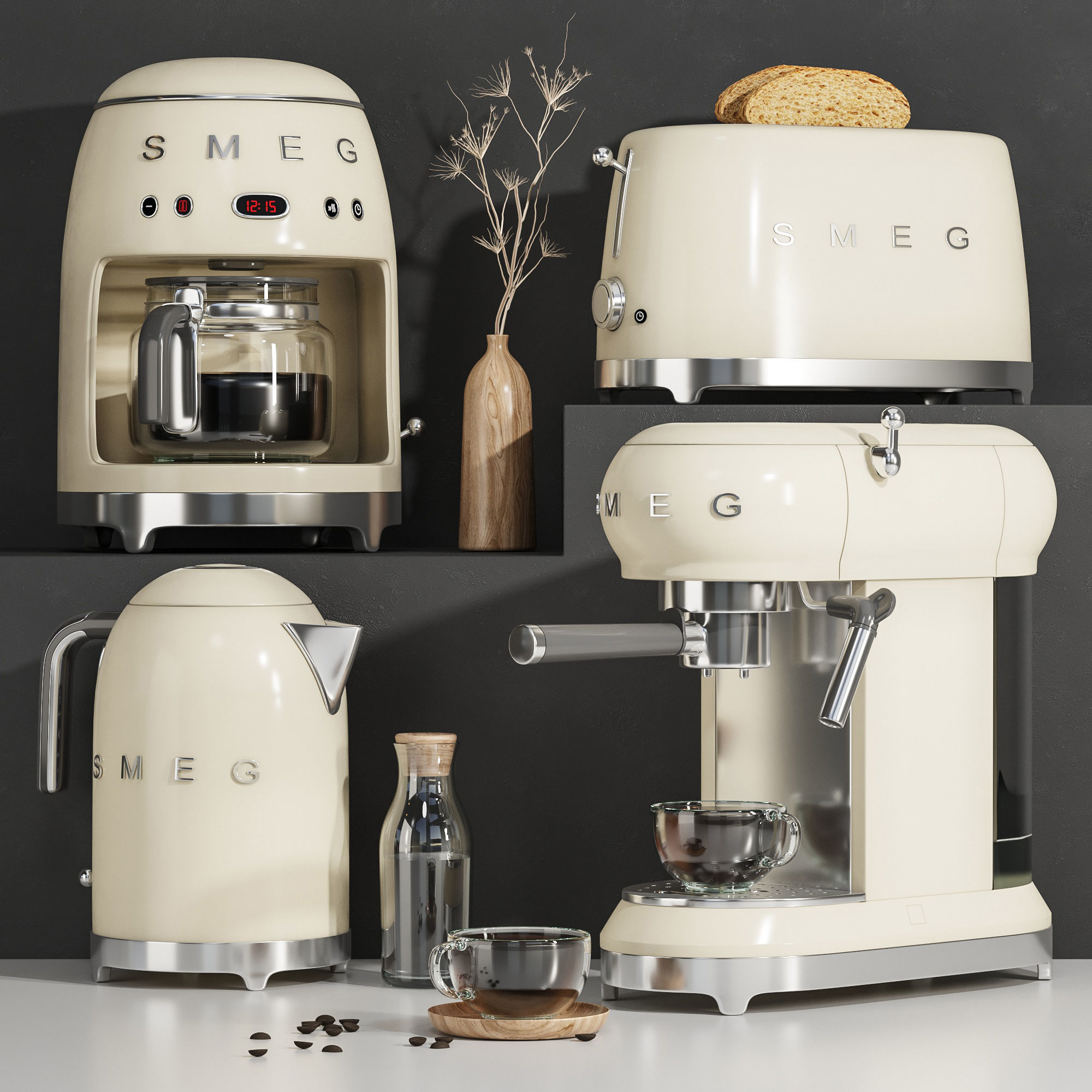 kitchen appliance-smeg 3D model | CGTrader