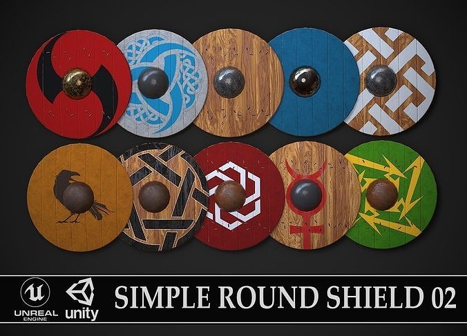 3D model Round Shield02 VR / AR / low-poly | CGTrader