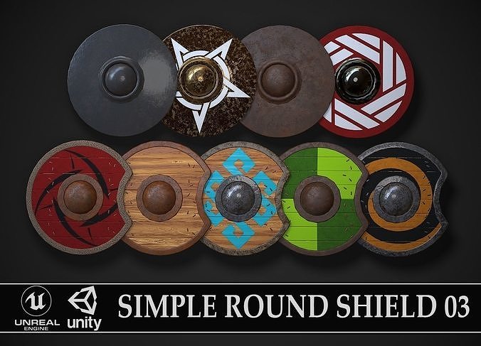 3D model Round Shield03 VR / AR / low-poly | CGTrader