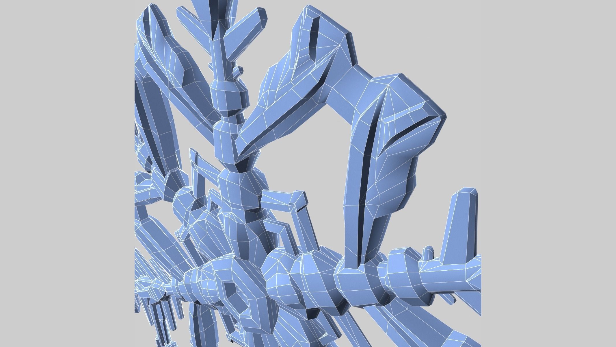 3D model Snowflake Low-Poly - Hex Crystals - VR / AR / low-poly | CGTrader