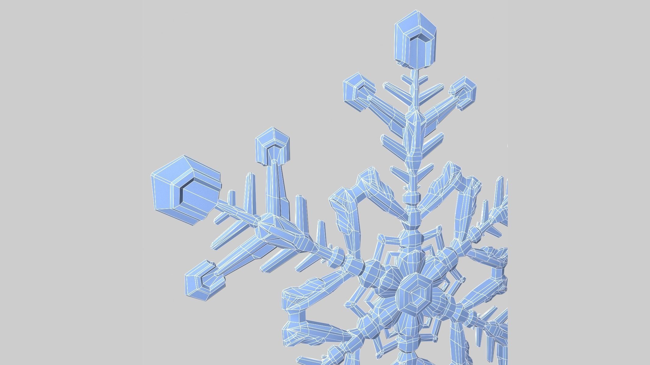 3D model Snowflake Low-Poly - Hex Crystals - VR / AR / low-poly | CGTrader