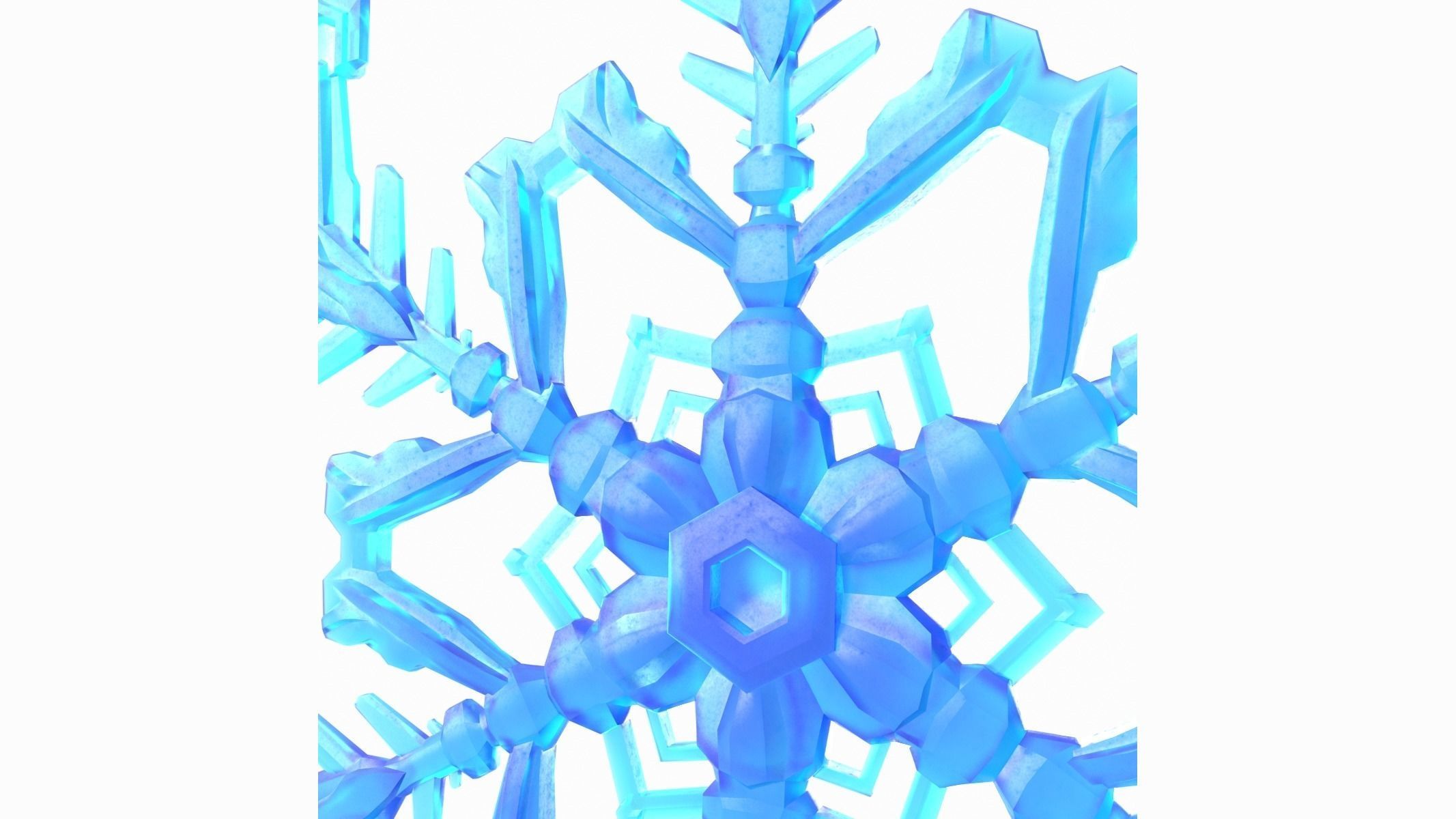 3D model Snowflake - hex plates - Low-Poly VR / AR / low-poly | CGTrader