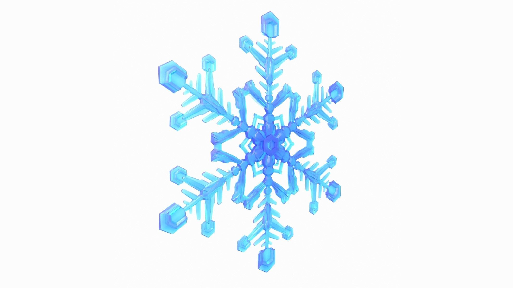 3D model Snowflake Low-Poly - Hex Crystals - VR / AR / low-poly | CGTrader