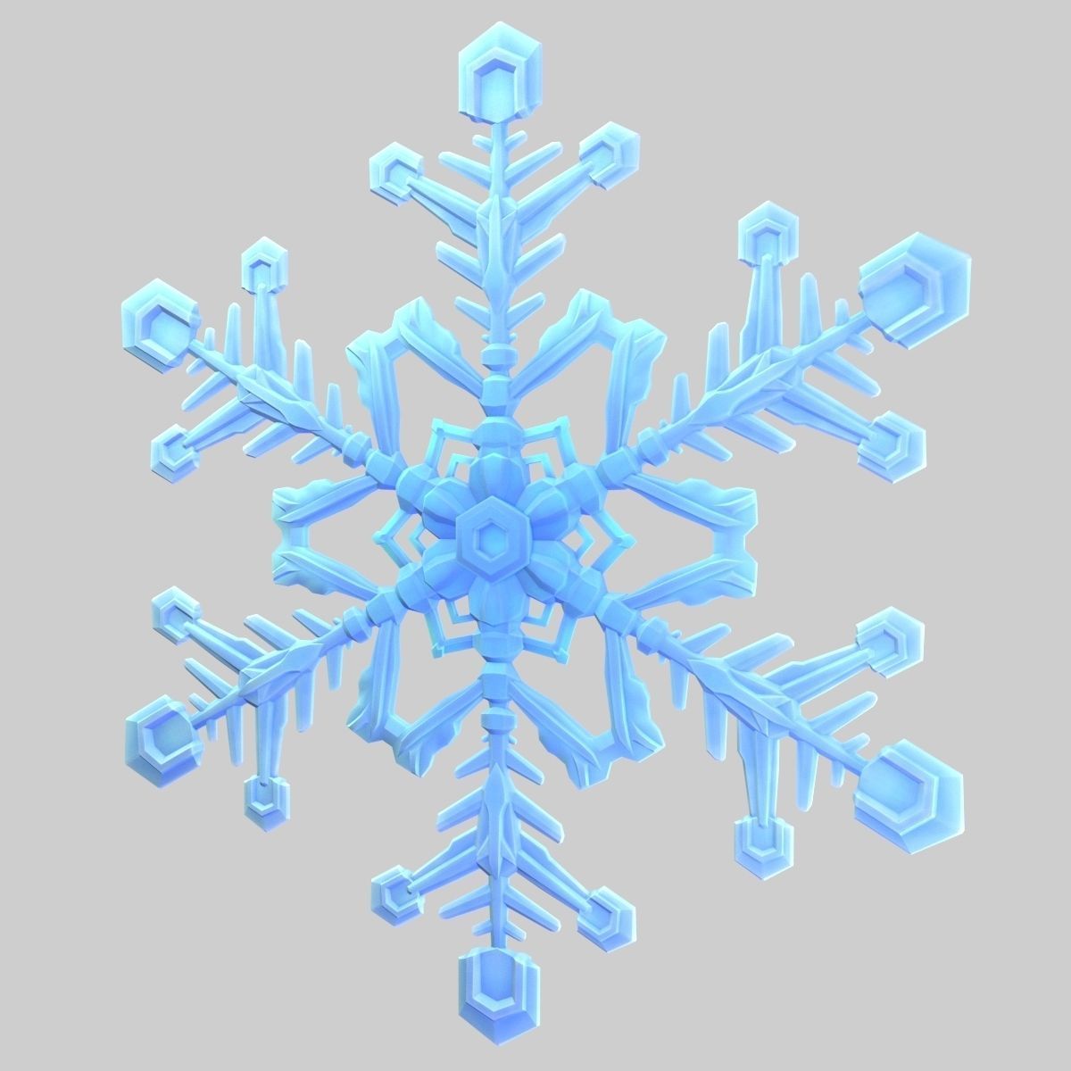 3D model Snowflake - hex plates - Low-Poly VR / AR / low-poly | CGTrader