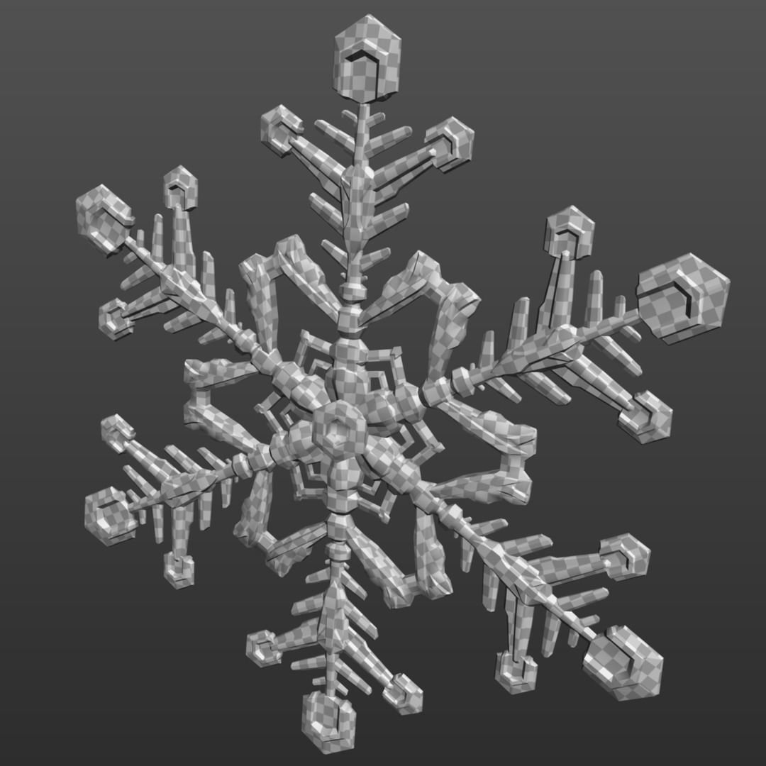 3D model Snowflake - hex plates - Low-Poly VR / AR / low-poly | CGTrader