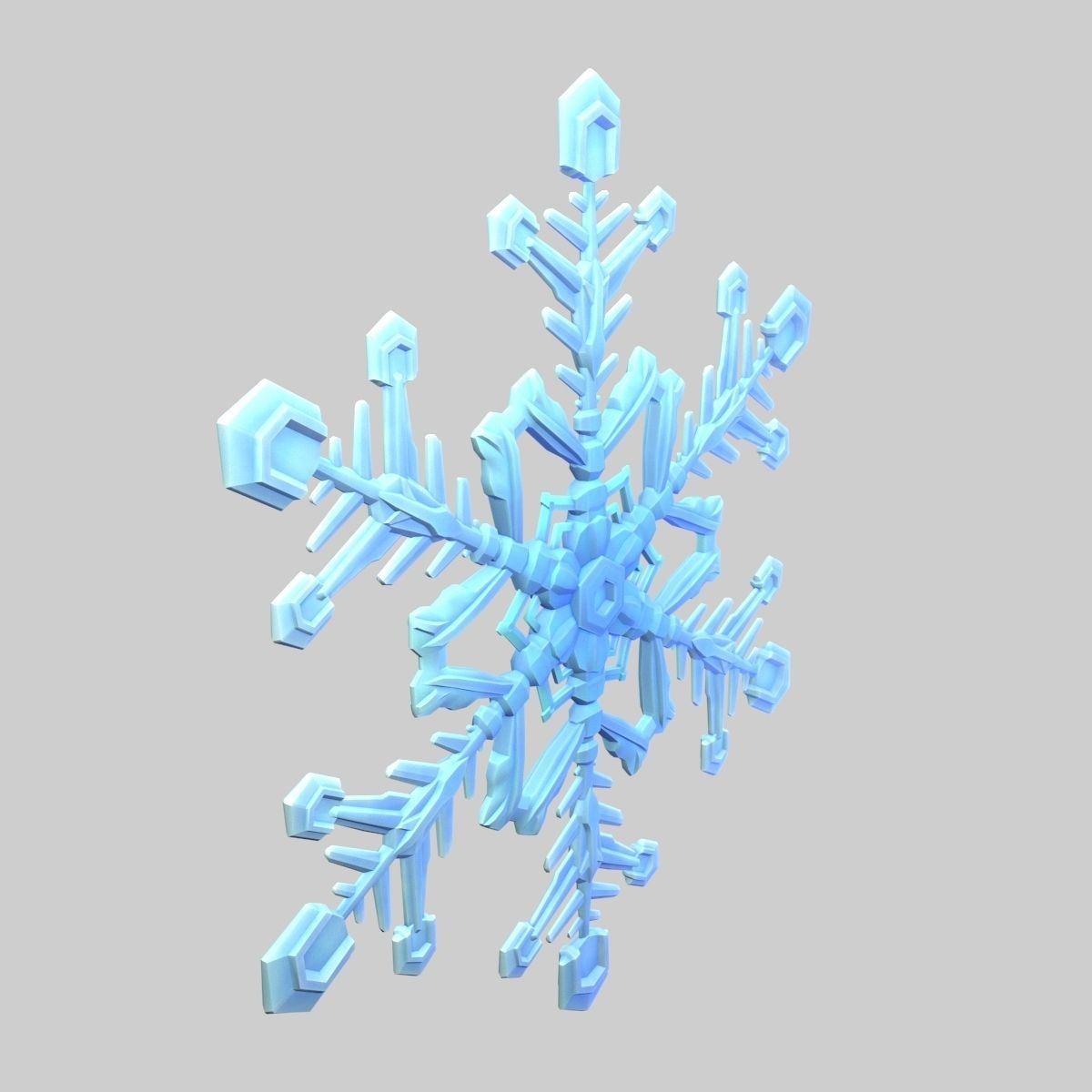 3D model Snowflake Low-Poly - Hex Crystals - VR / AR / low-poly | CGTrader
