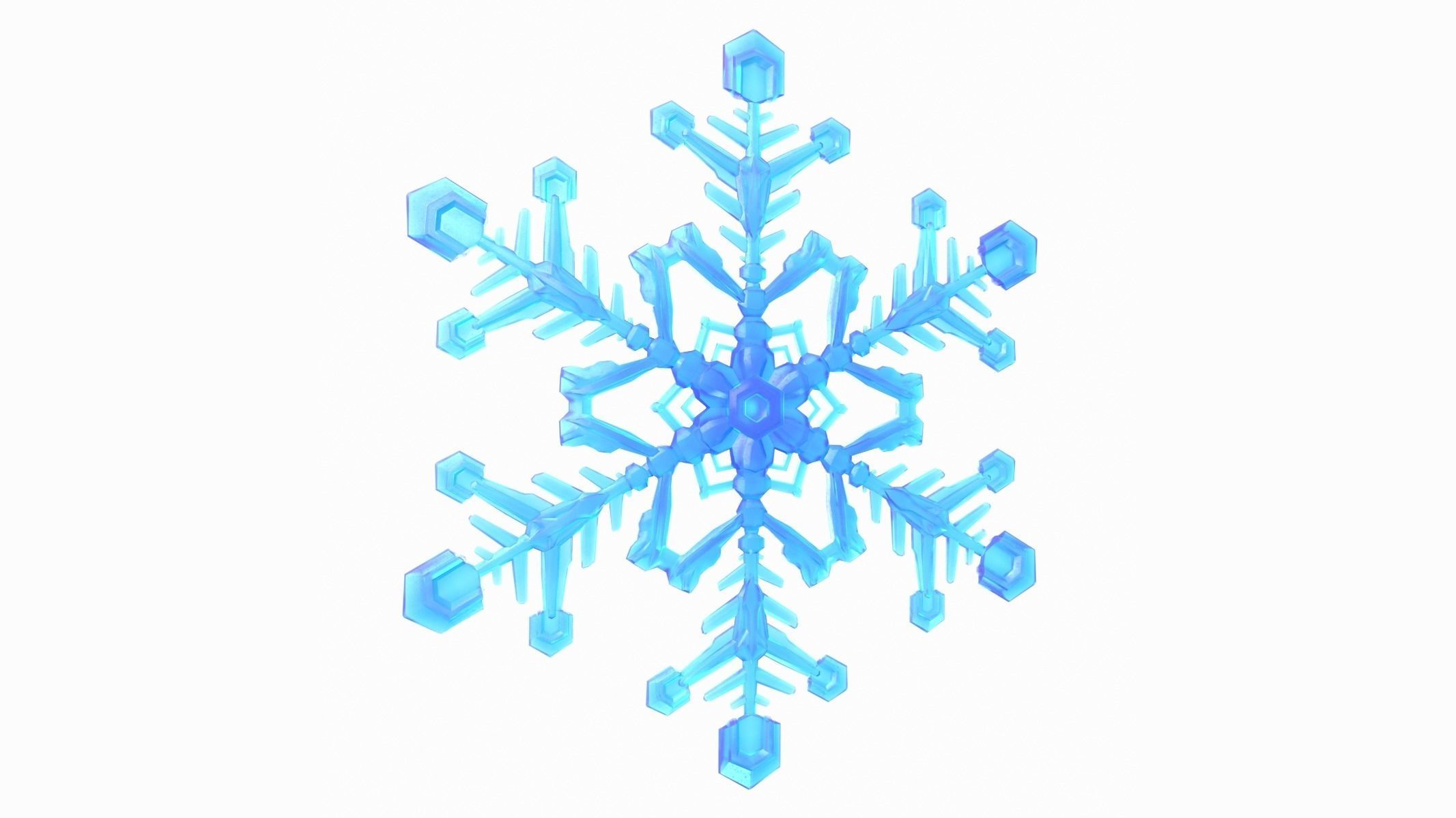 3D model Snowflake - hex plates - Low-Poly VR / AR / low-poly | CGTrader