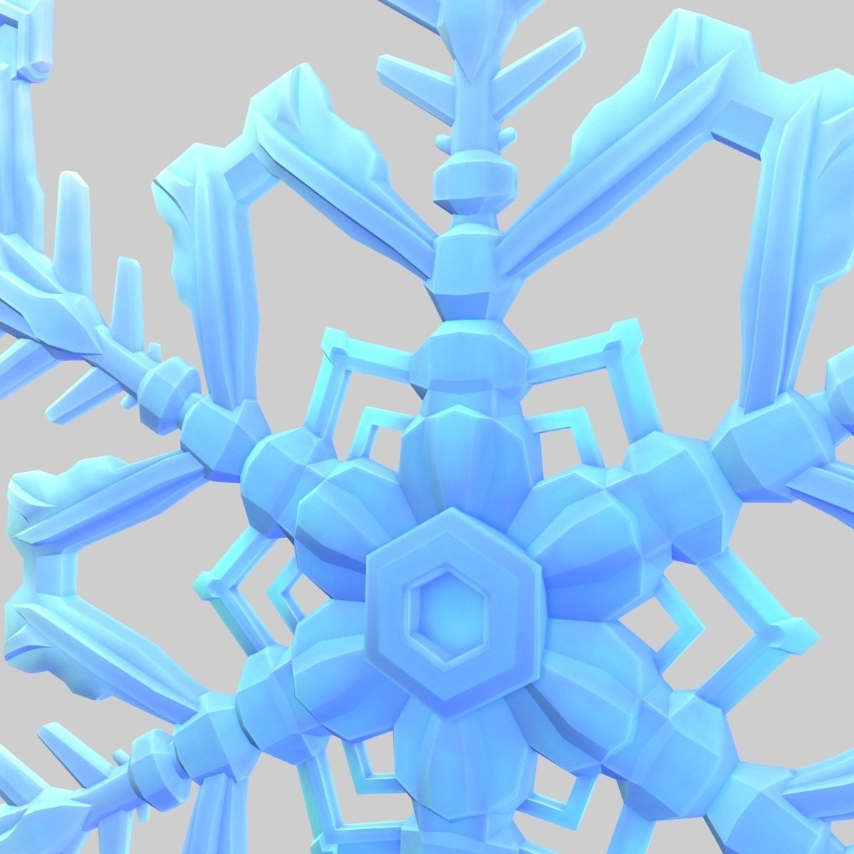 3D model Snowflake - hex plates - Low-Poly VR / AR / low-poly | CGTrader