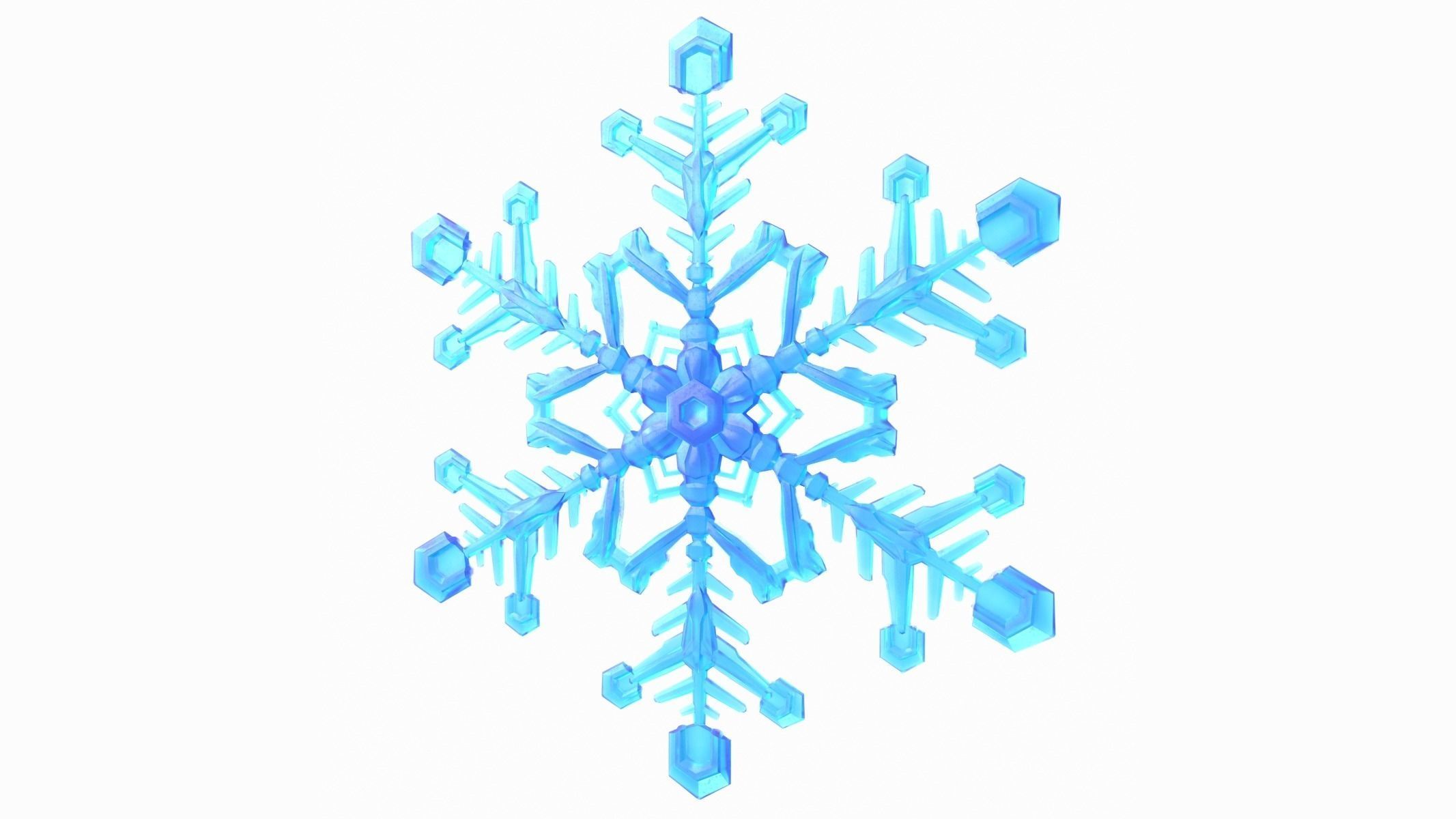 3D model Snowflake Low-Poly - Hex Crystals - VR / AR / low-poly | CGTrader
