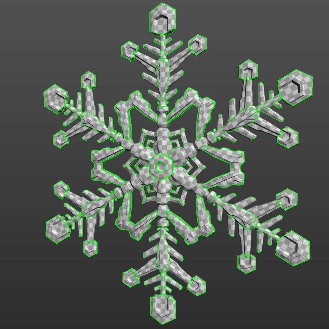 3D model Snowflake - hex plates - Low-Poly VR / AR / low-poly | CGTrader