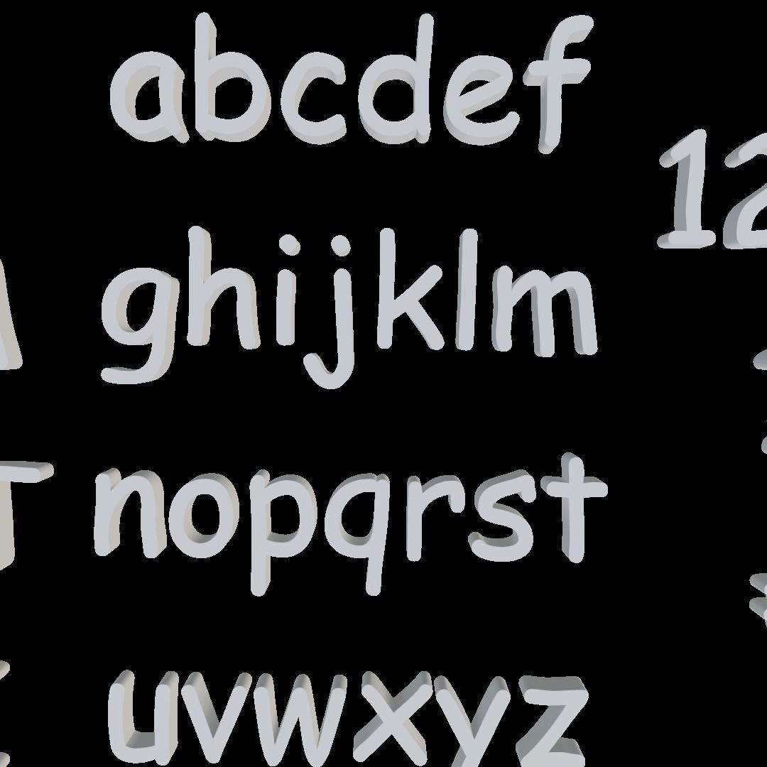 3D model Alphabet letters lowercase and uppercase in Comics sans ms ...