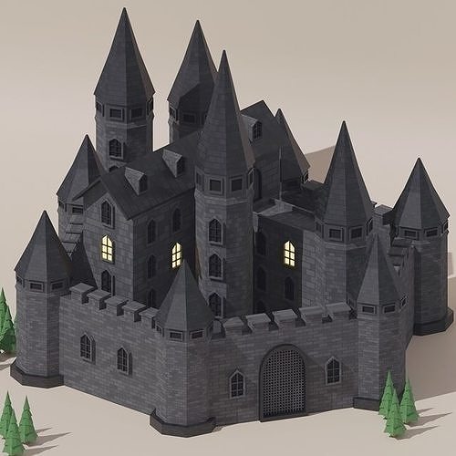 3D model Low Poly Fantasy Castle VR / AR / low-poly | CGTrader