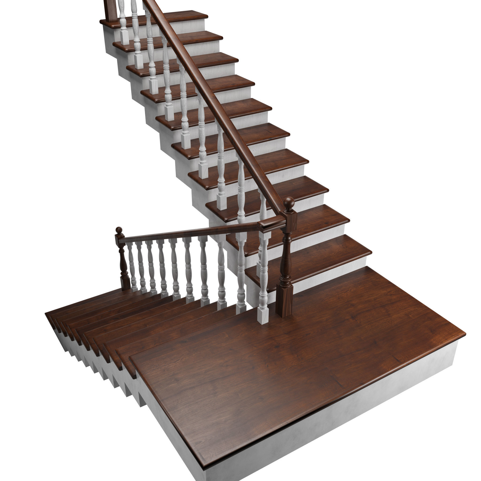 3D model Wooden stairs VR / AR / low-poly | CGTrader