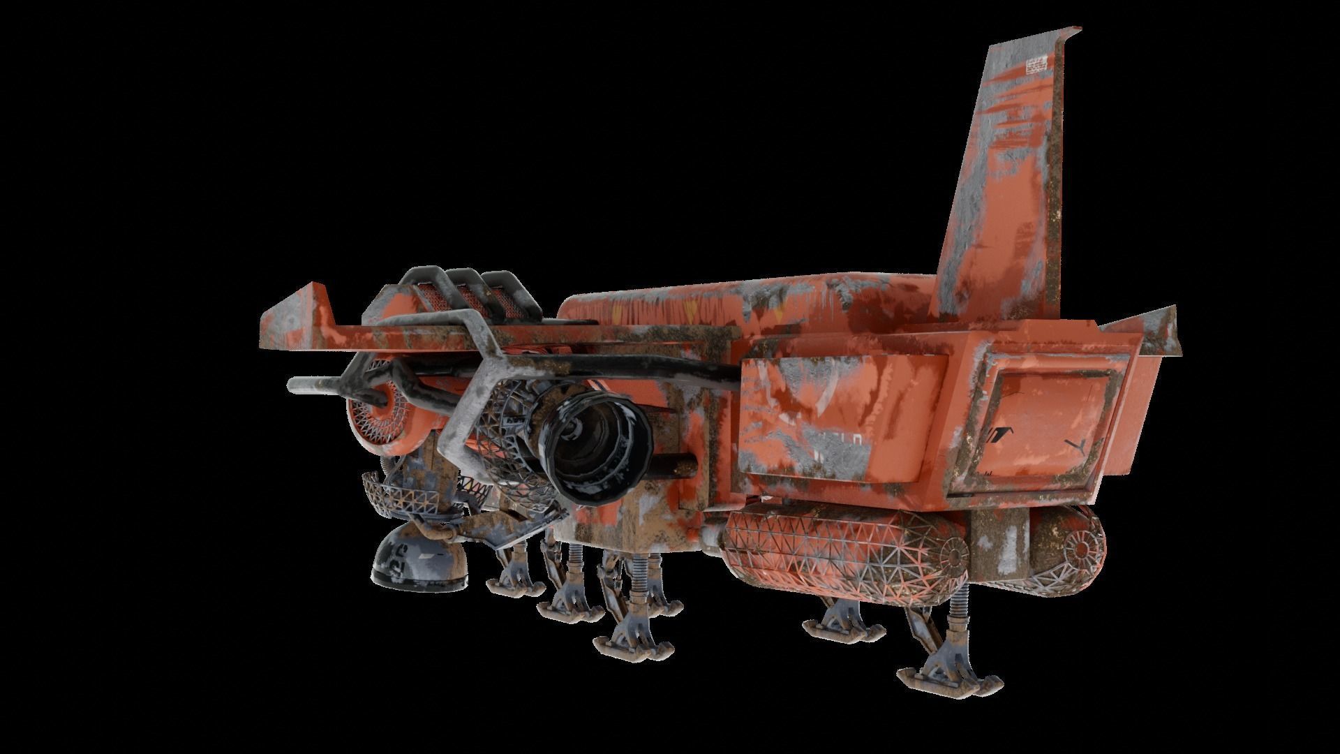 Old Rusty Sci-fi Aircraft 3D model | CGTrader