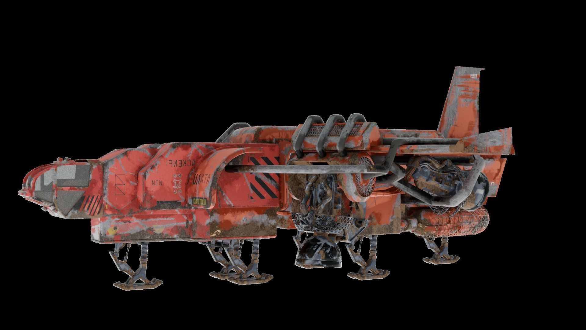 Old Rusty Sci-fi Aircraft 3D model | CGTrader
