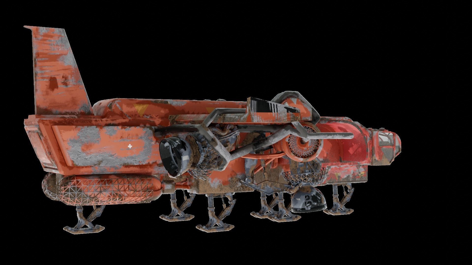 Old Rusty Sci-fi Aircraft 3D model | CGTrader