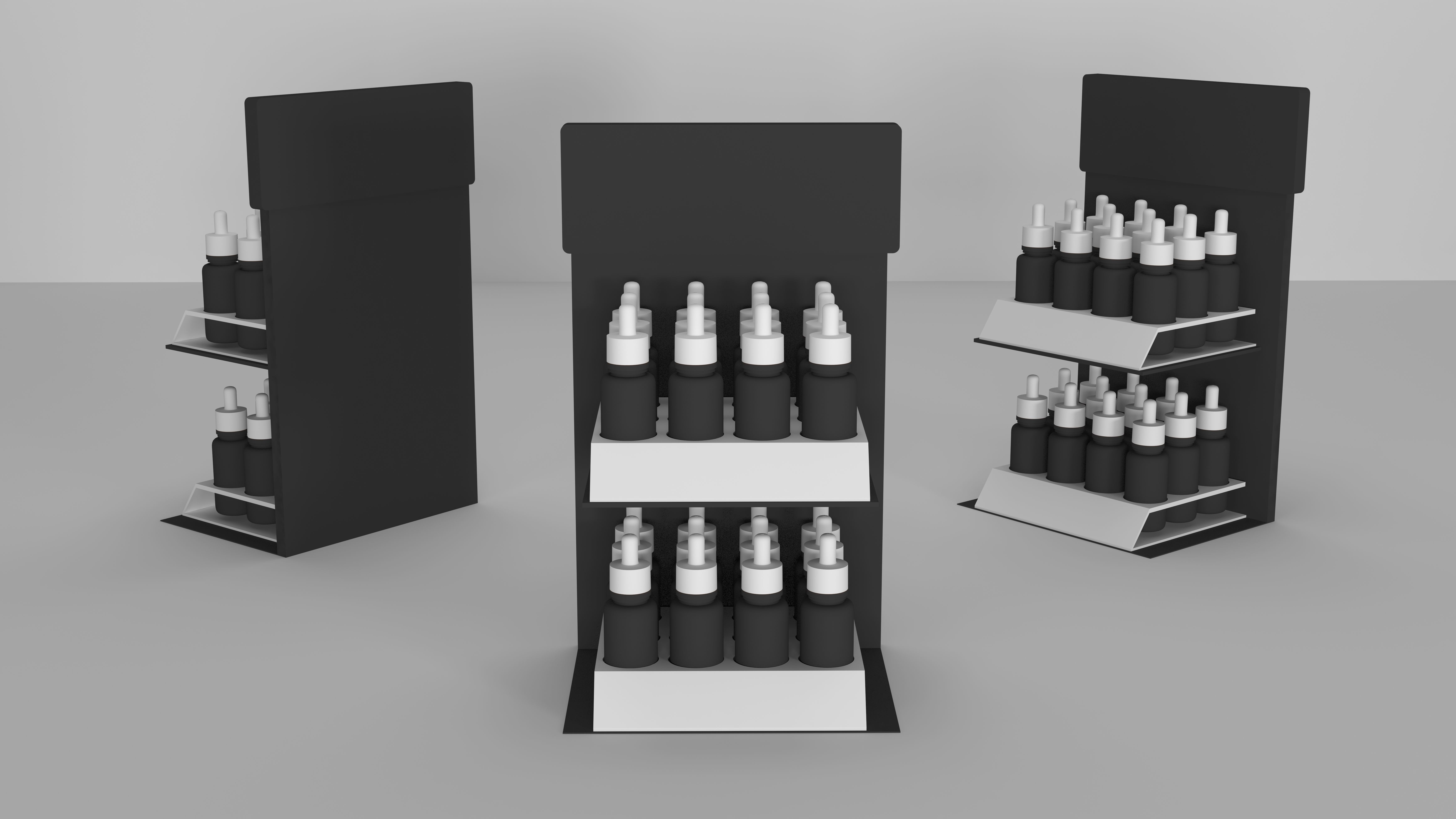 CBD Hemp Bottles Counter Top Product Display Shelf 3D model | CGTrader
