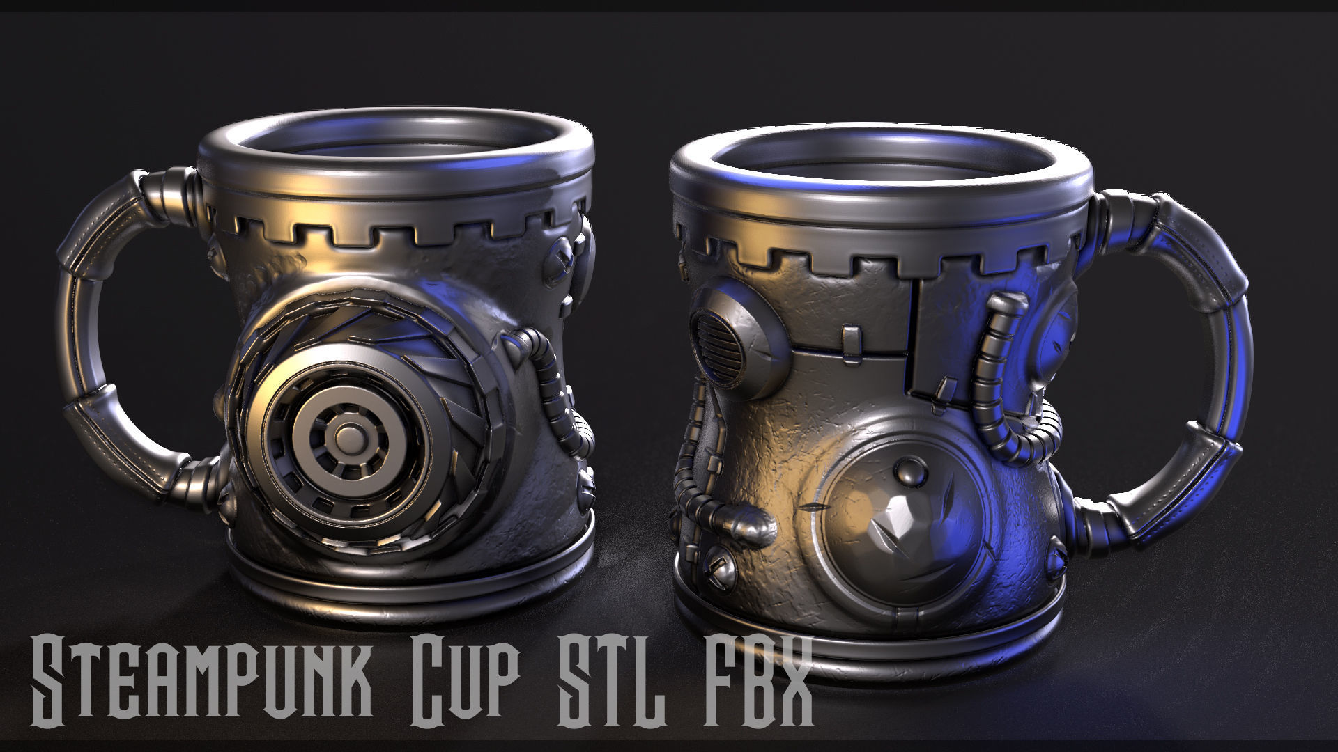 Steampunk Cup 3D model 3D printable | CGTrader