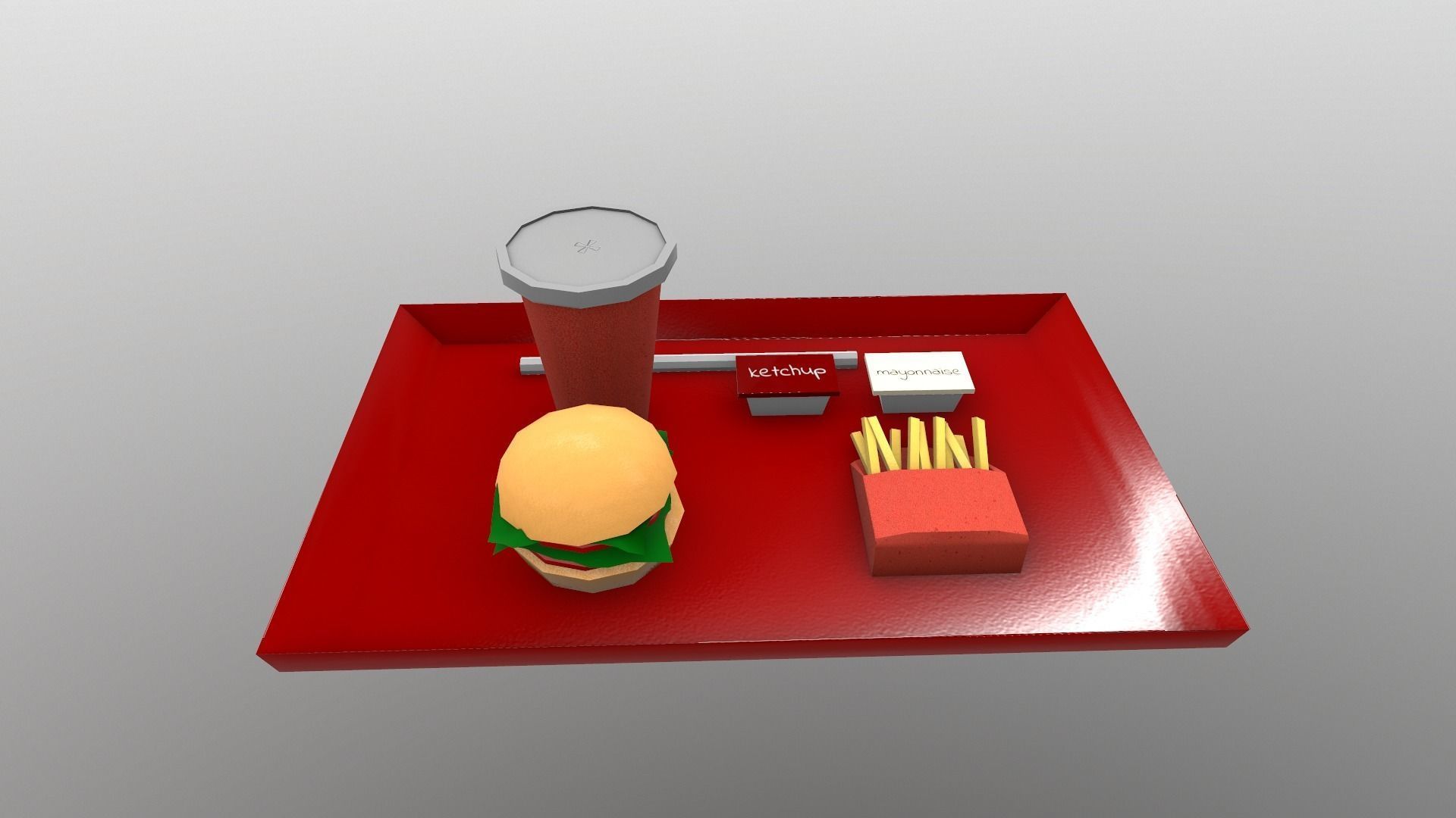 Low Poly Burger Menu free VR / AR / low-poly 3D model | CGTrader