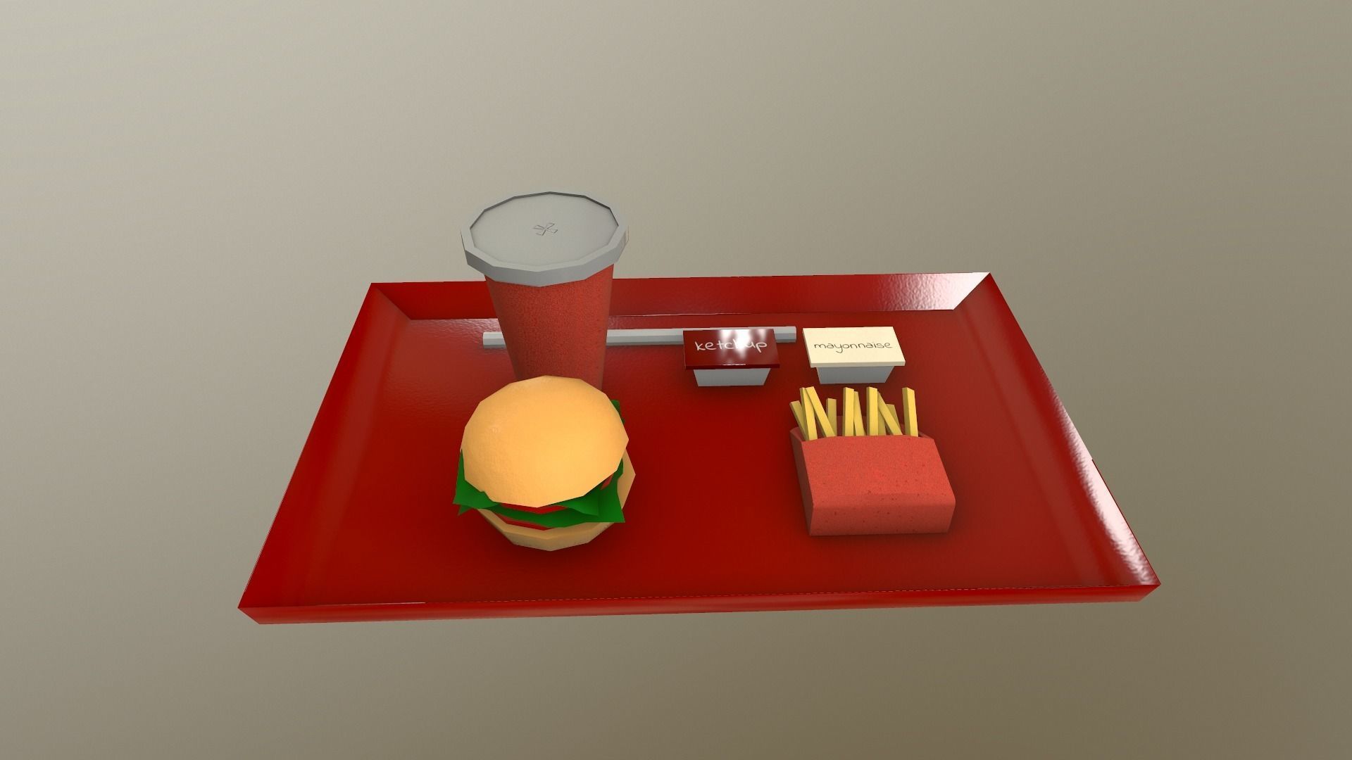Low Poly Burger Menu free VR / AR / low-poly 3D model | CGTrader