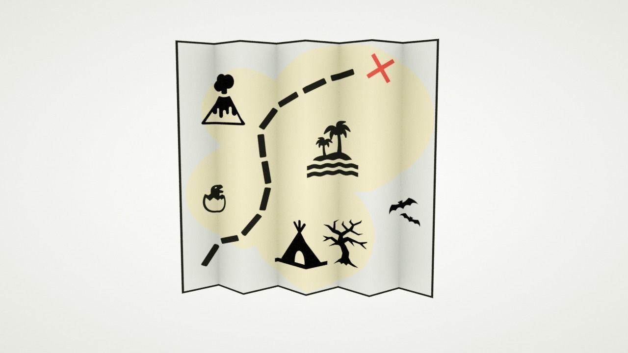 Simple Treasure Map - Mapa do Tesouro Simples free 3D model | CGTrader