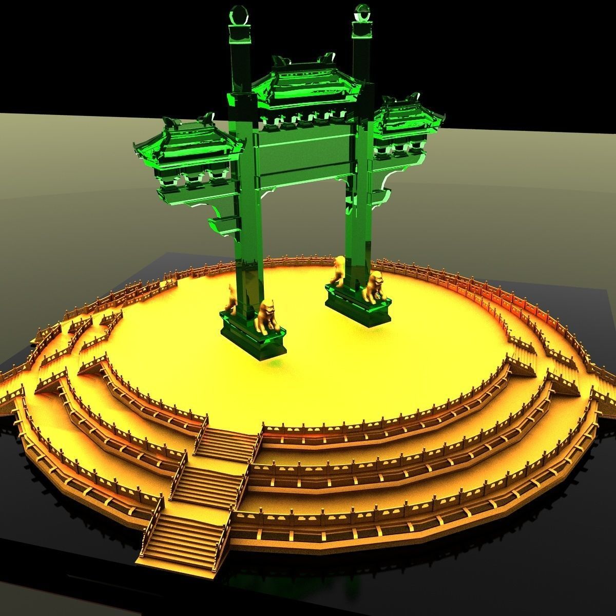 Chinese Gate 3D model | CGTrader