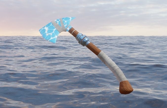 3D model Water axe - Elemental axe - model 01 VR / AR / low-poly | CGTrader