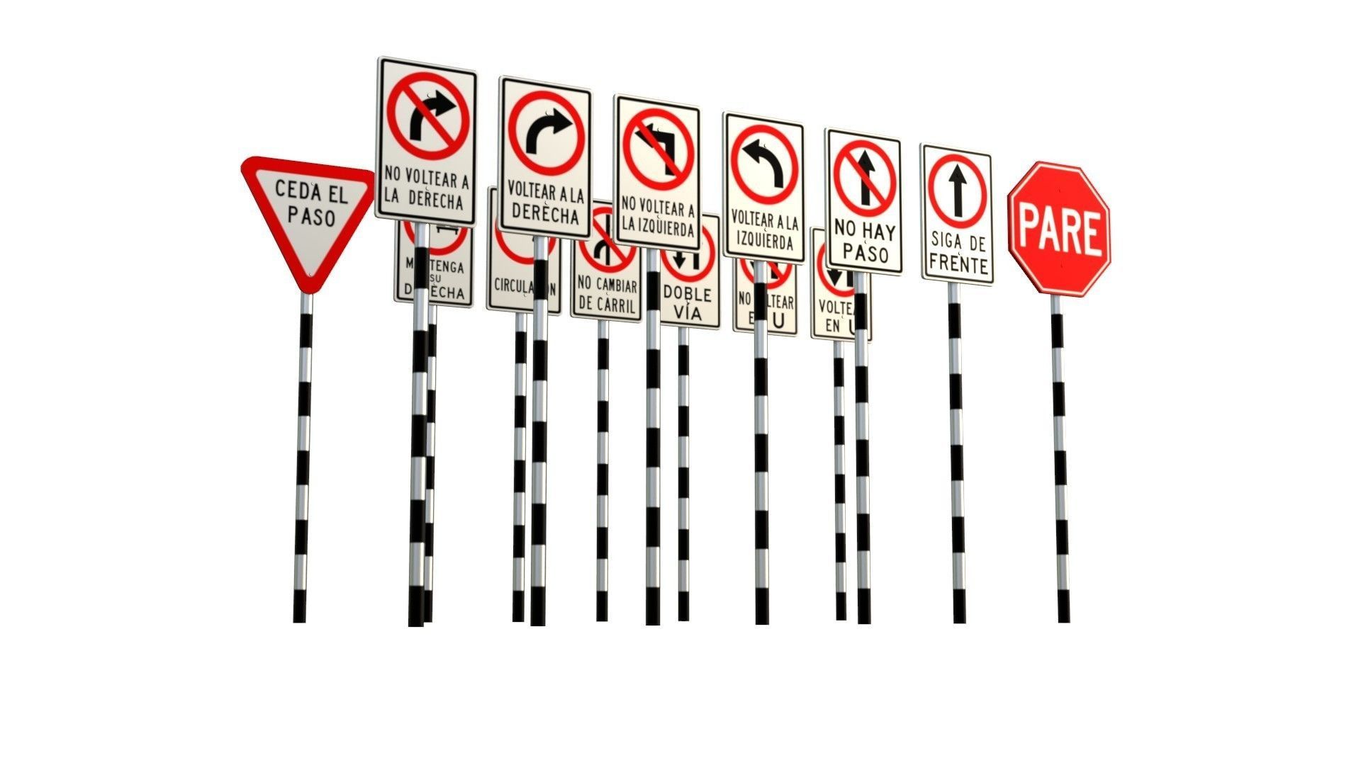 3D model Street Sign Traffic - Traffic signs - transito VR / AR / low ...