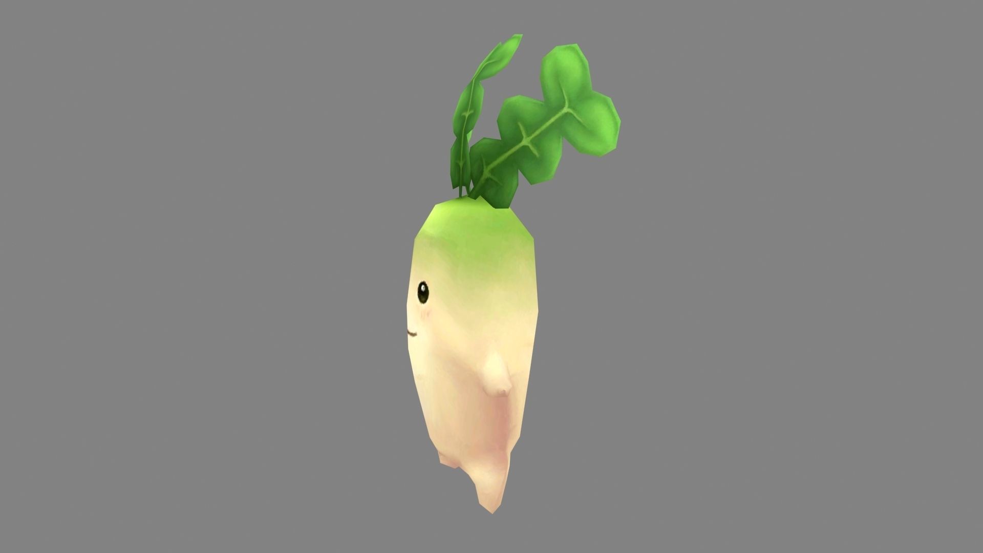 3D model Cartoon vegetable mascot - radish boy VR / AR / low-poly ...