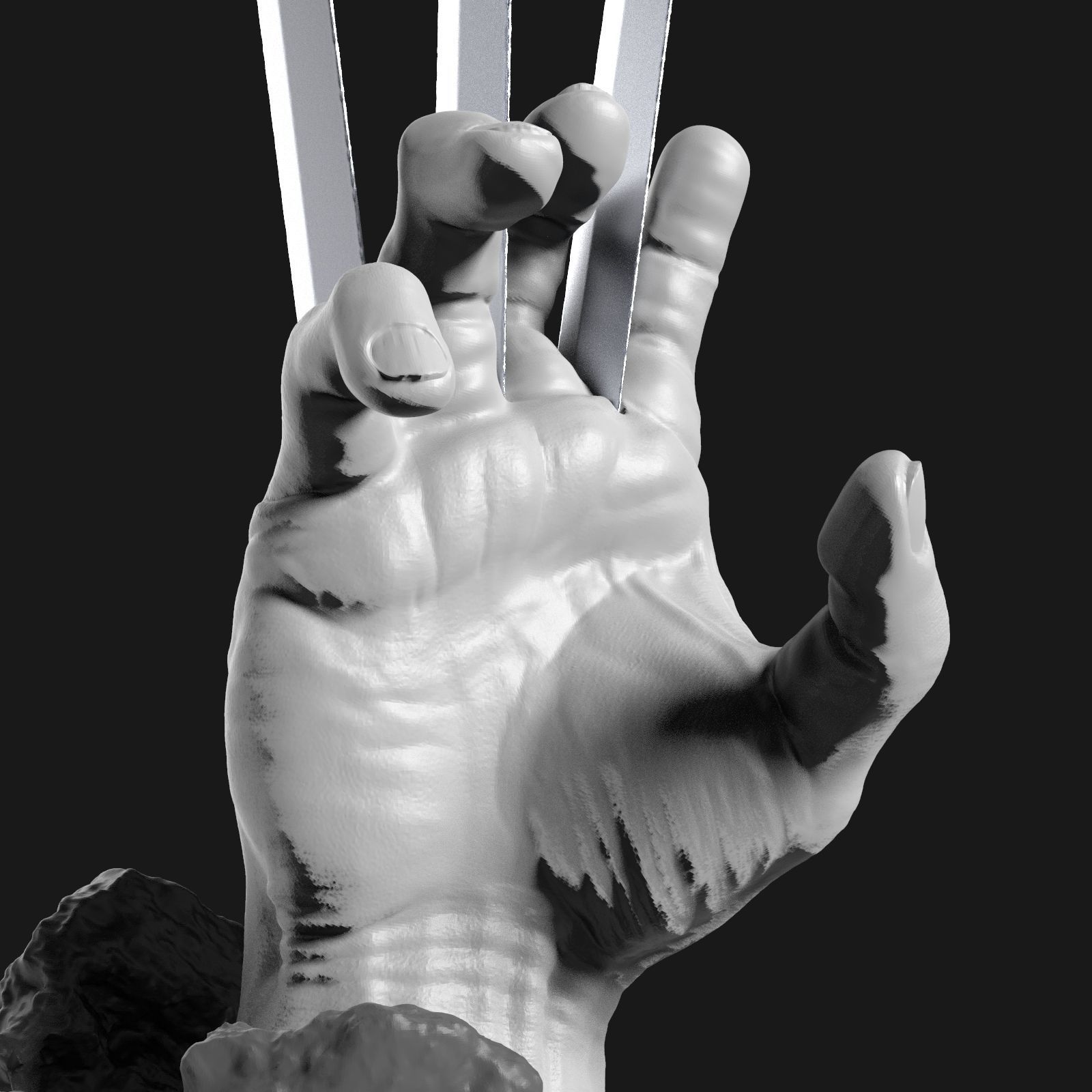 Wolverine hand 3D model 3D printable | CGTrader