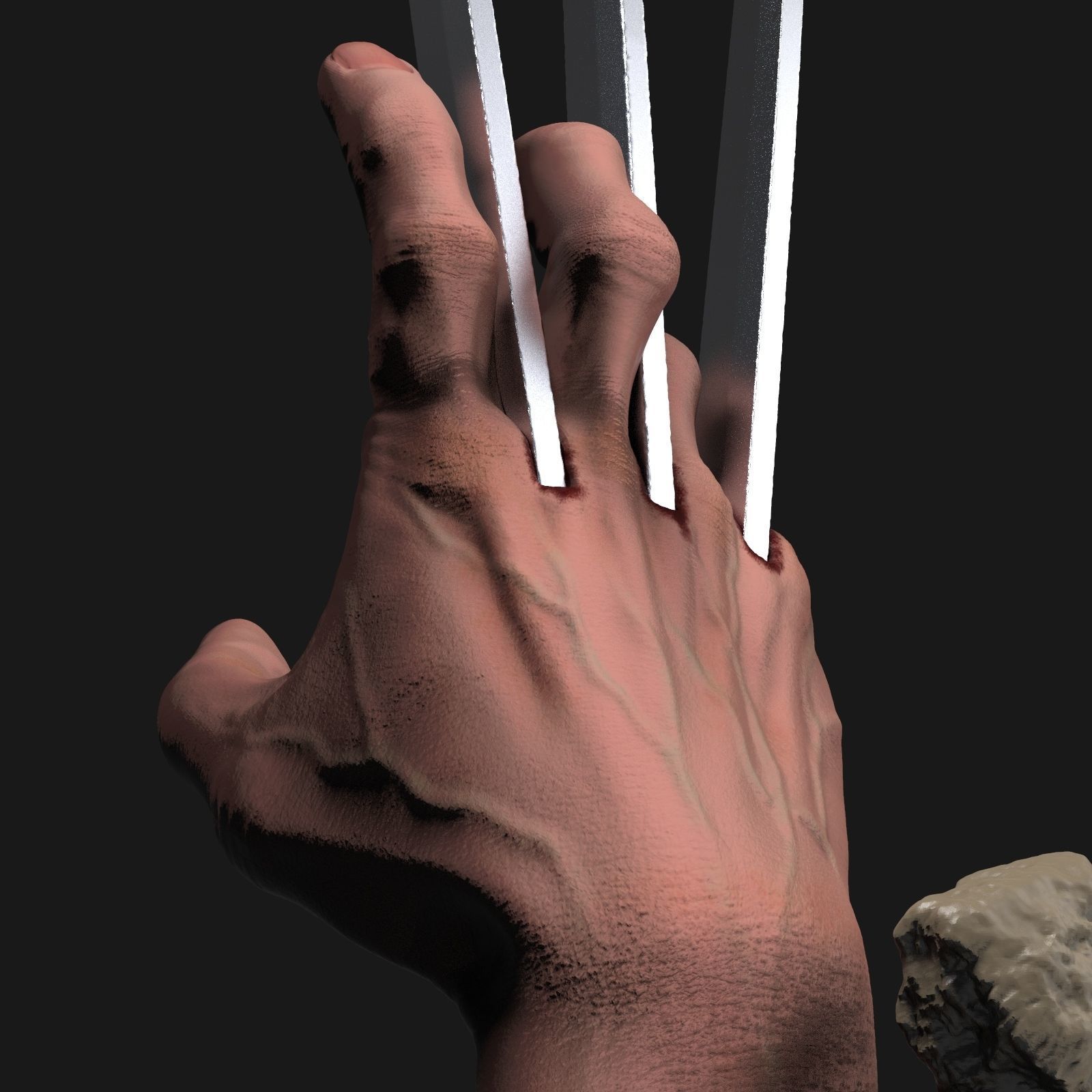 Wolverine hand 3D model 3D printable | CGTrader