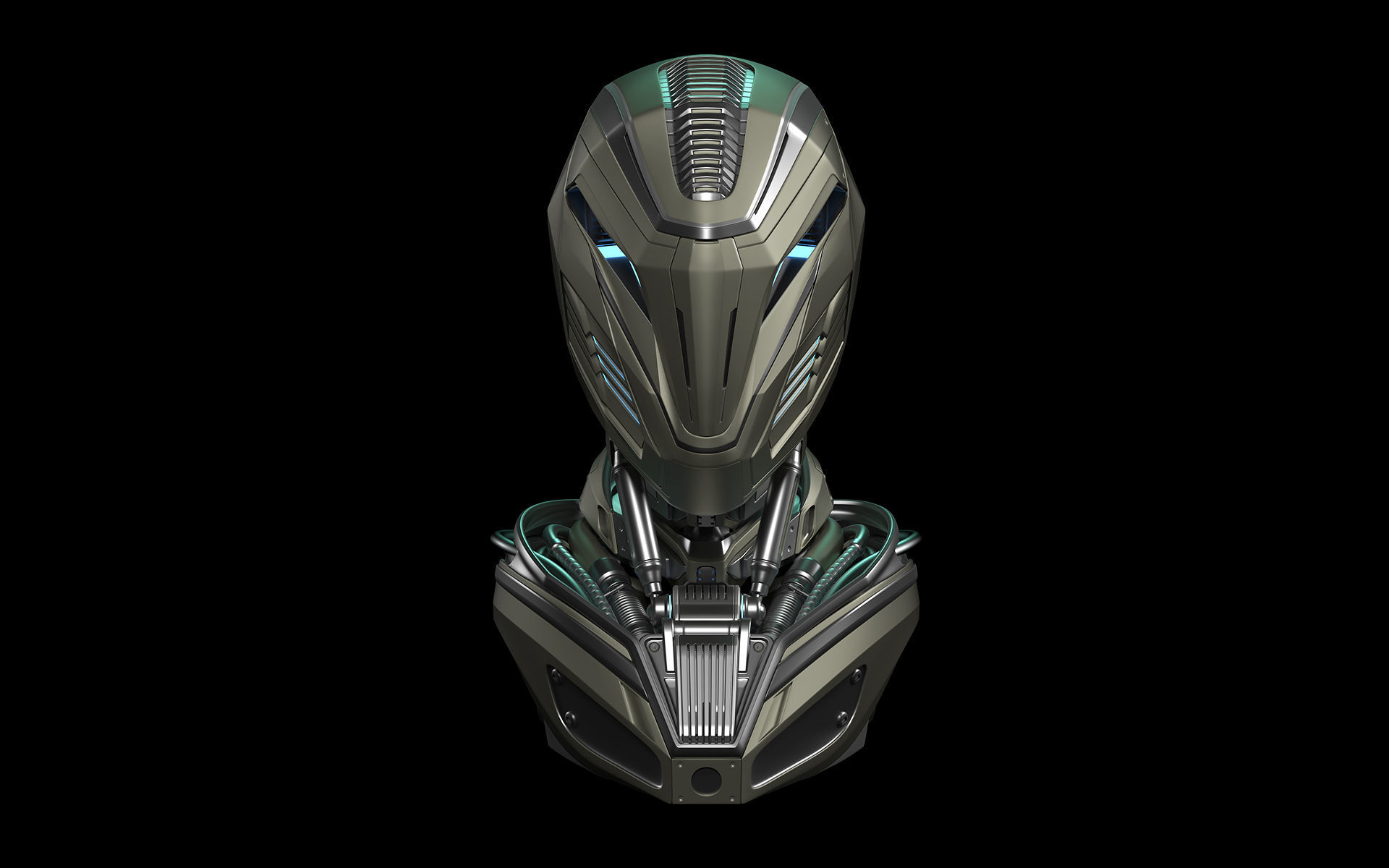 Robot Alien Mech Head 3D model | CGTrader