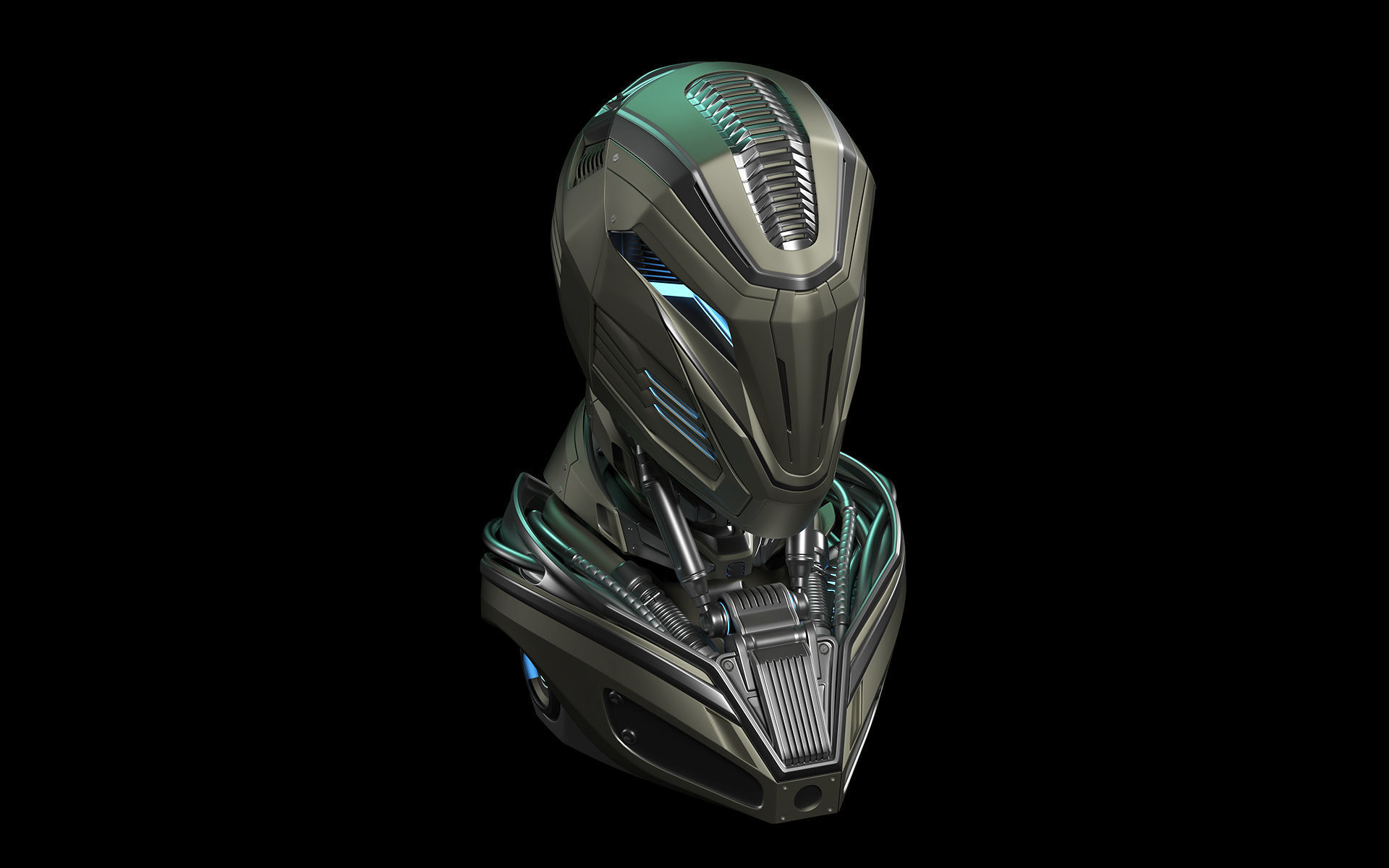 Robot Alien Mech Head 3D model | CGTrader
