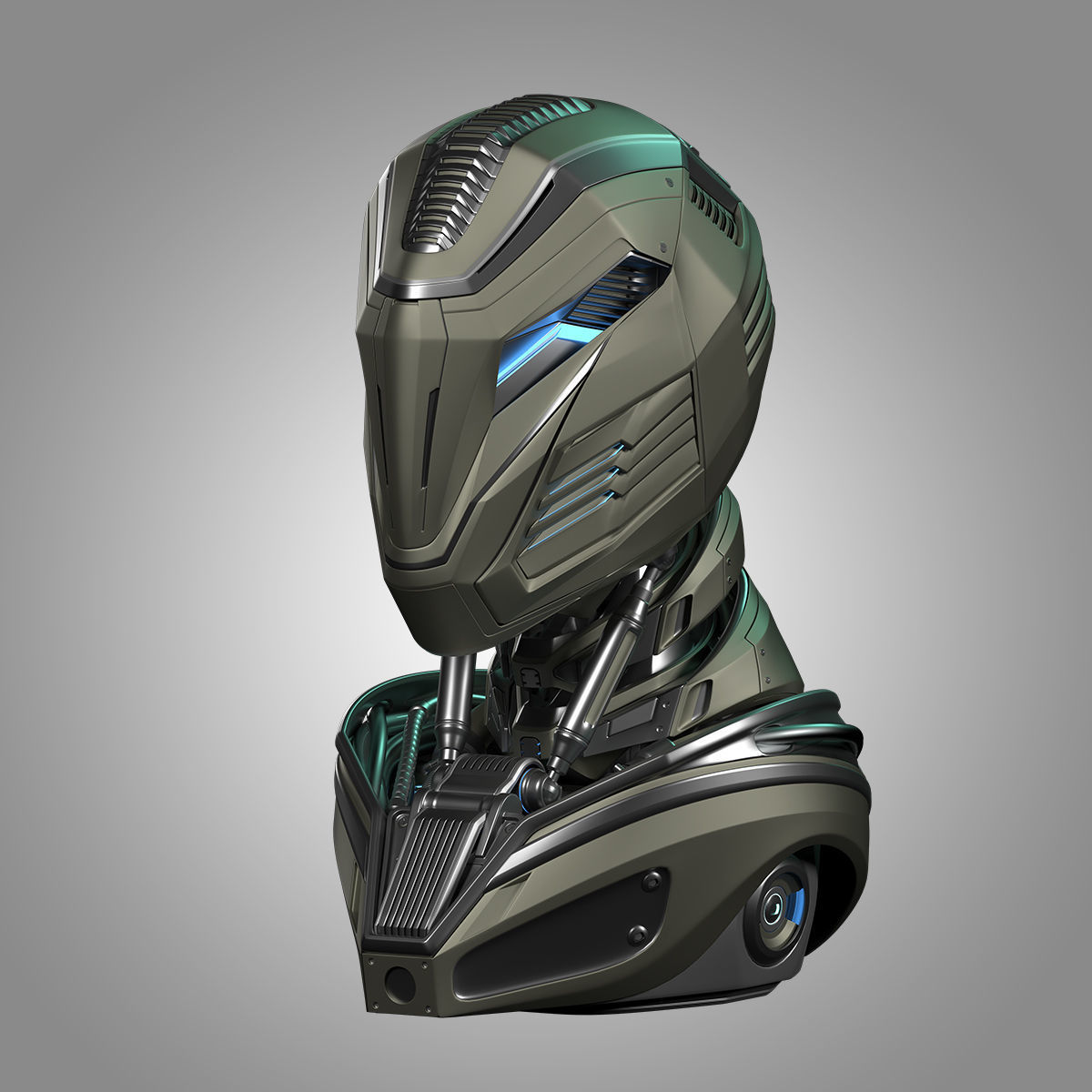 Robot Alien Mech Head 3D model | CGTrader