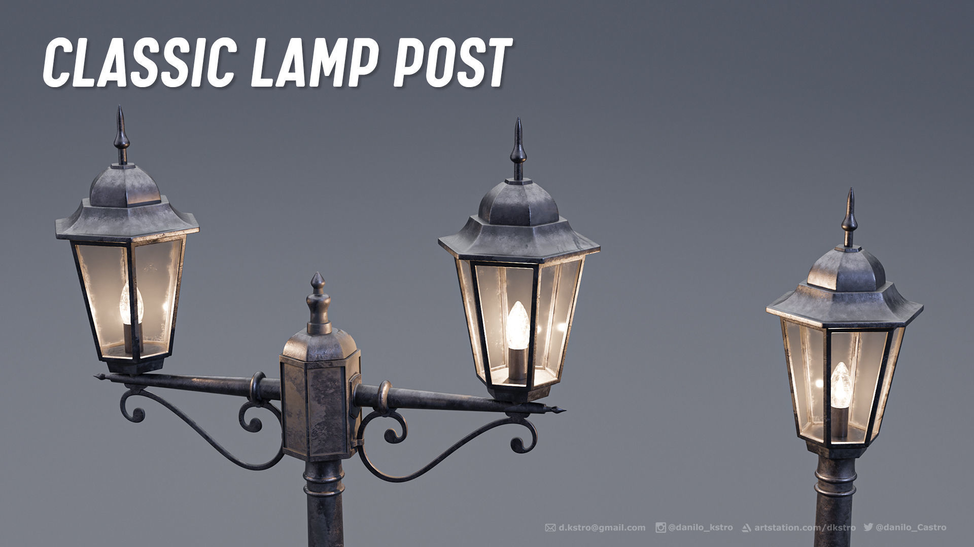 Classic LampPost - 3D model 3D model | CGTrader