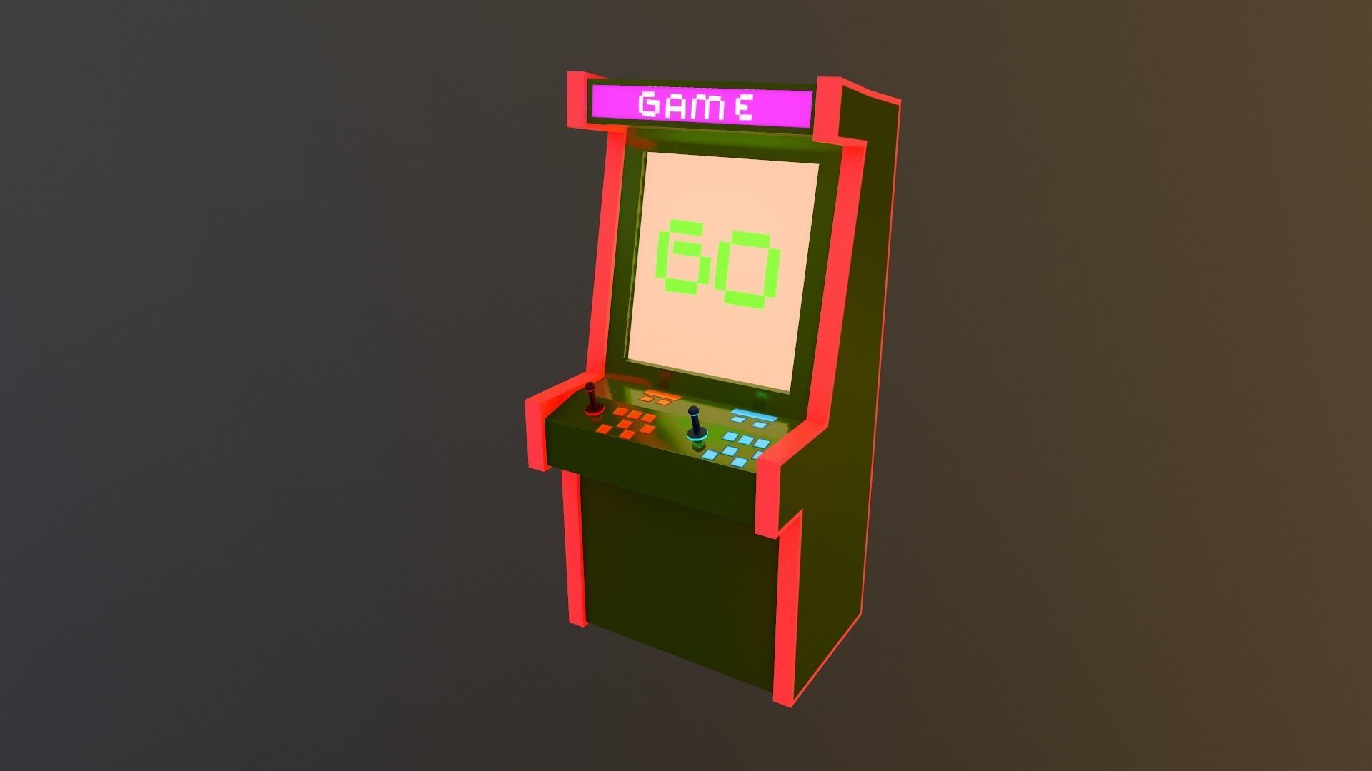 Low Poly Arcade retro game machine free VR / AR / low-poly 3D model ...