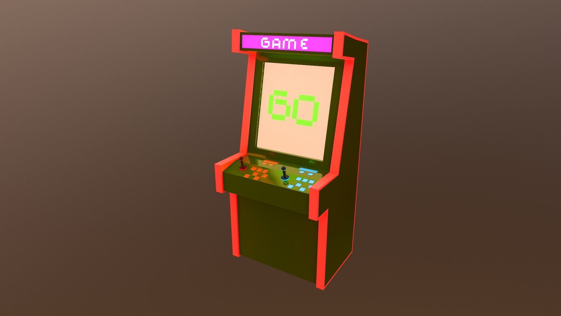 Low Poly Arcade retro game machine free VR / AR / low-poly 3D model ...