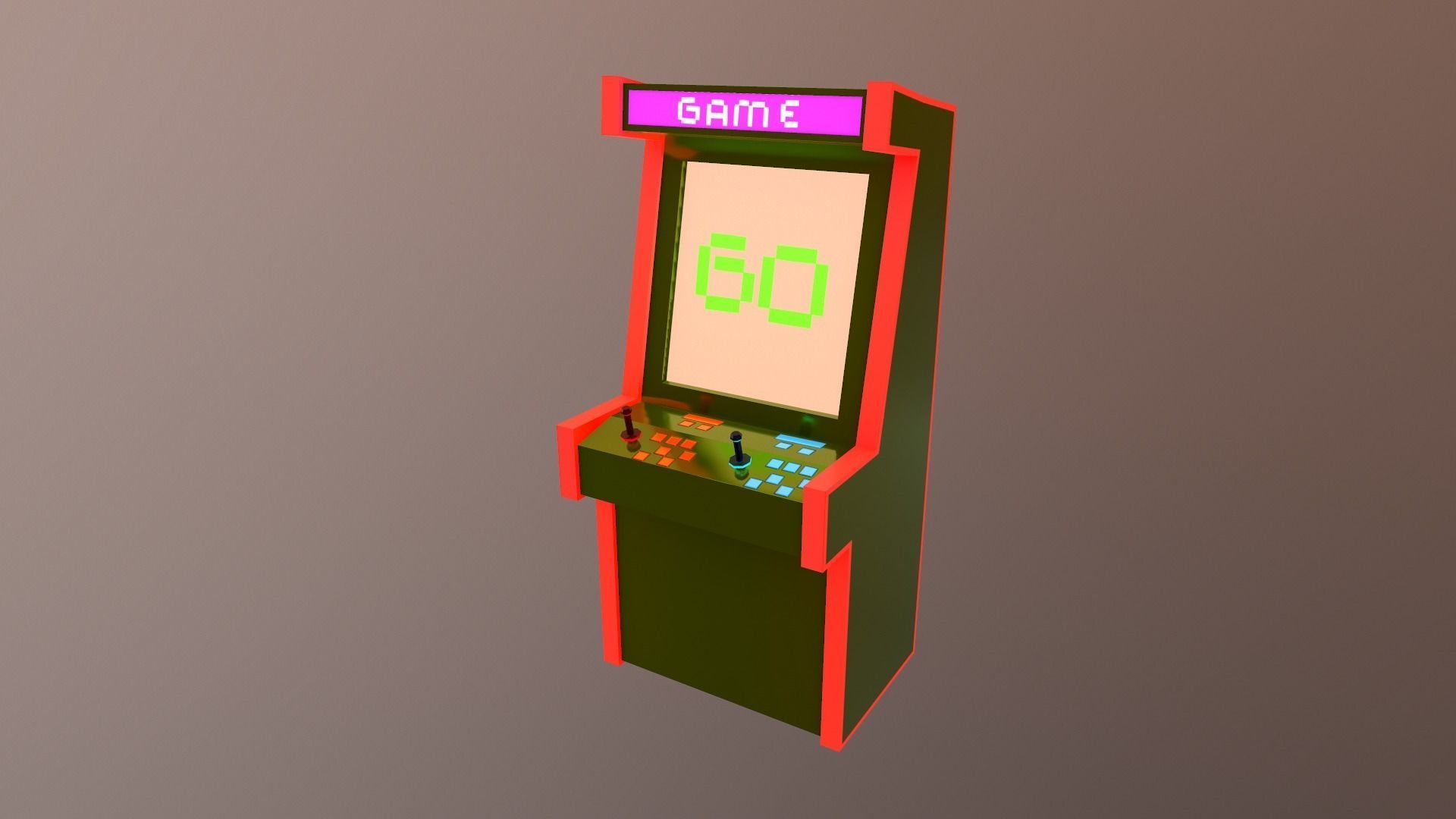 Low Poly Arcade retro game machine free VR / AR / low-poly 3D model ...