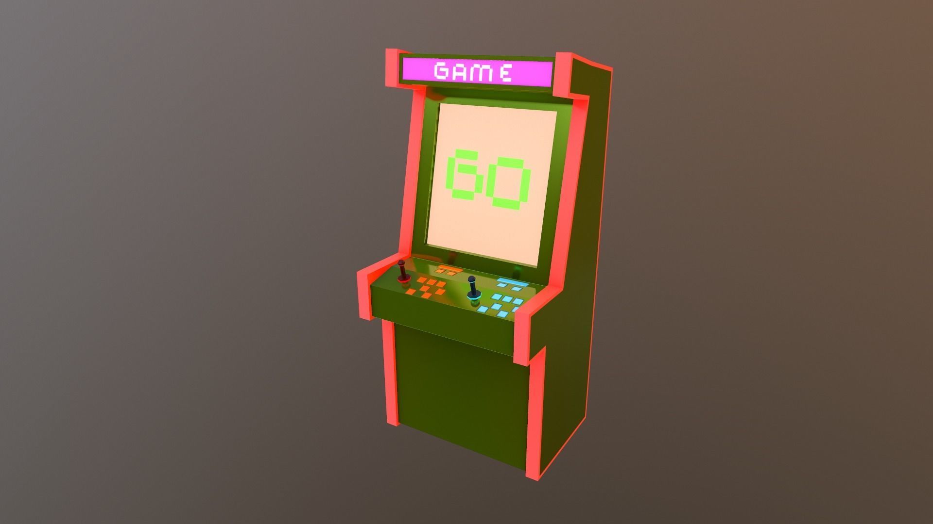 Low Poly Arcade retro game machine free VR / AR / low-poly 3D model ...