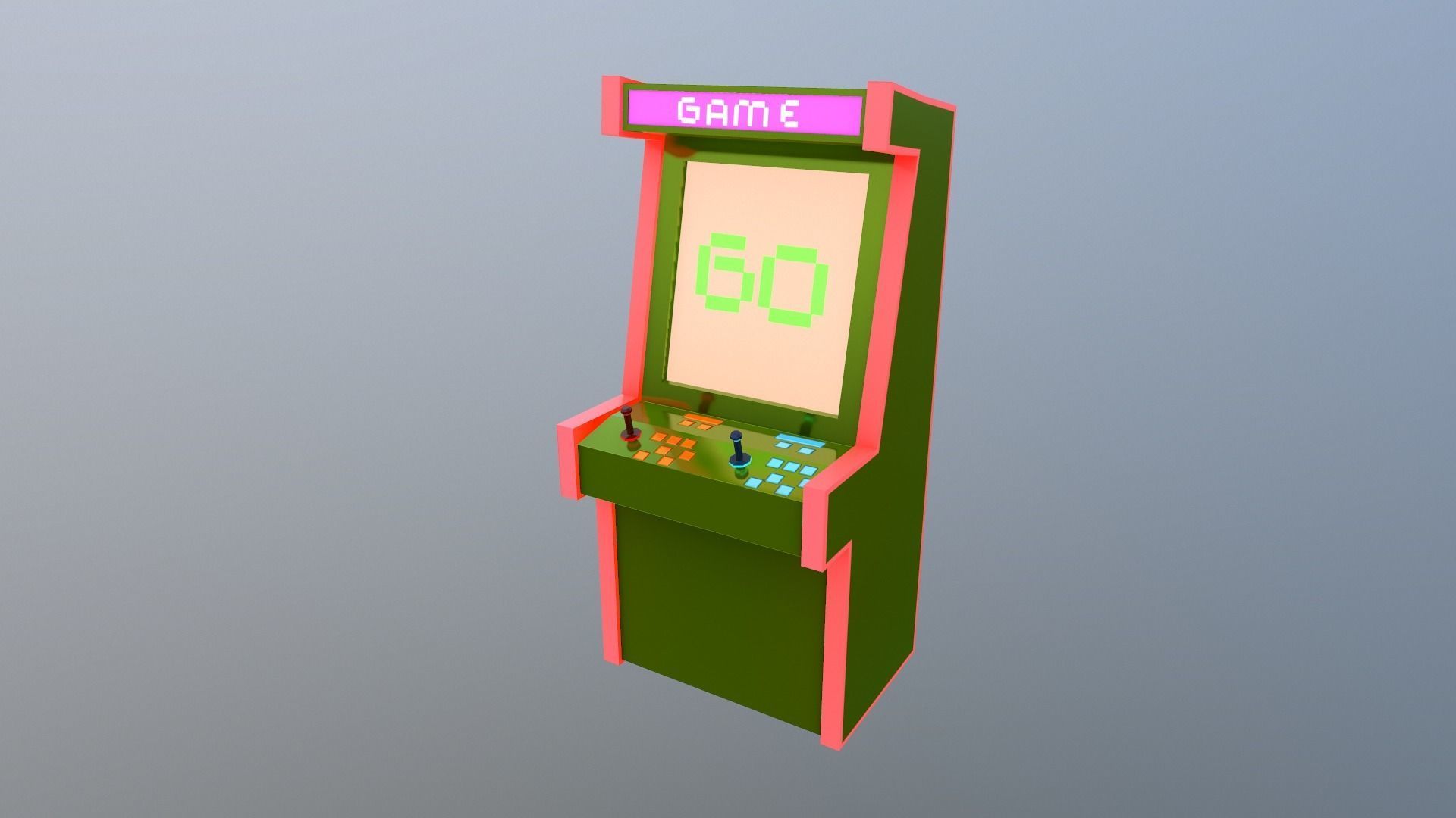 Low Poly Arcade retro game machine free VR / AR / low-poly 3D model ...