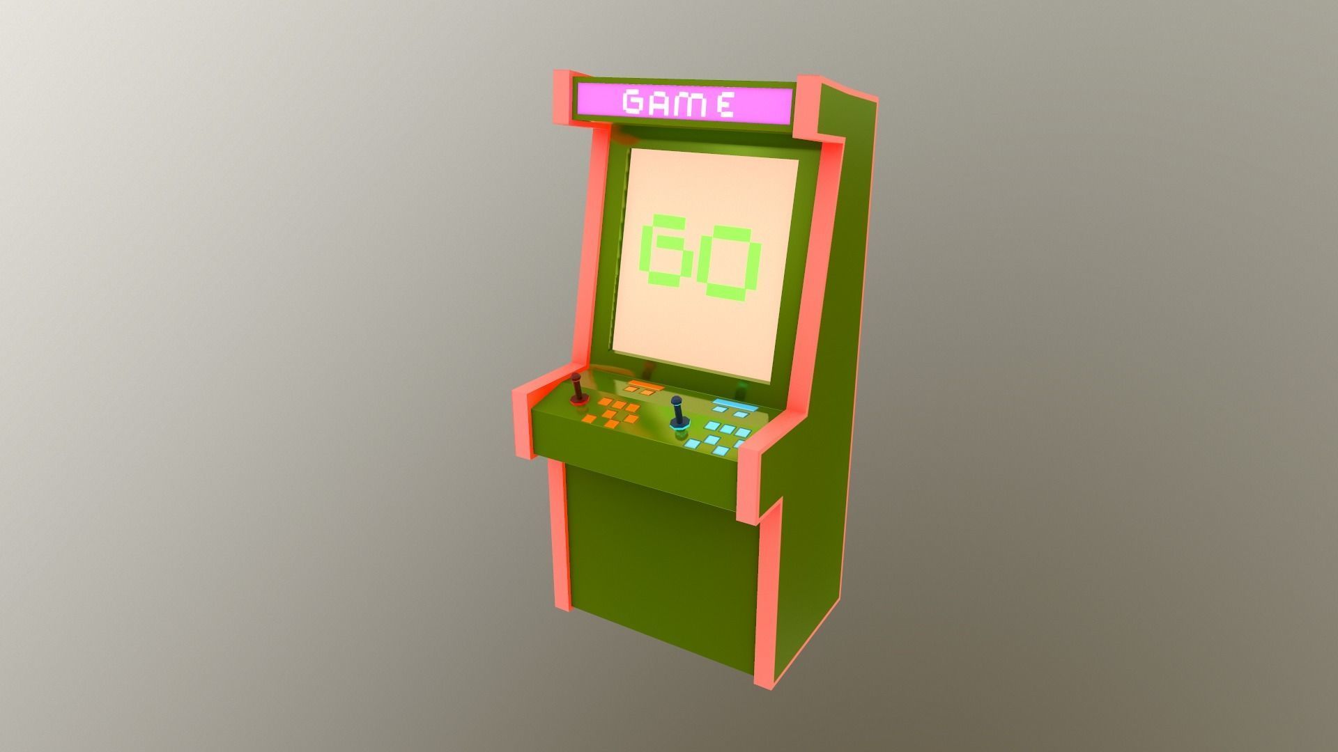 Low Poly Arcade retro game machine free VR / AR / low-poly 3D model ...