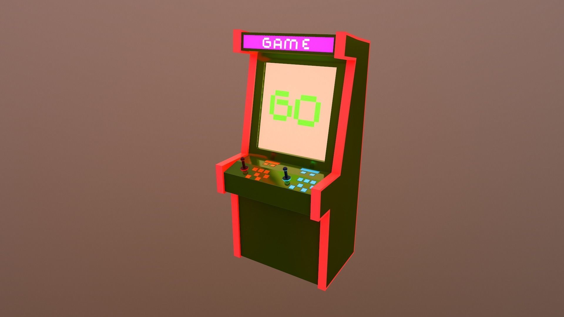 Low Poly Arcade retro game machine free VR / AR / low-poly 3D model ...