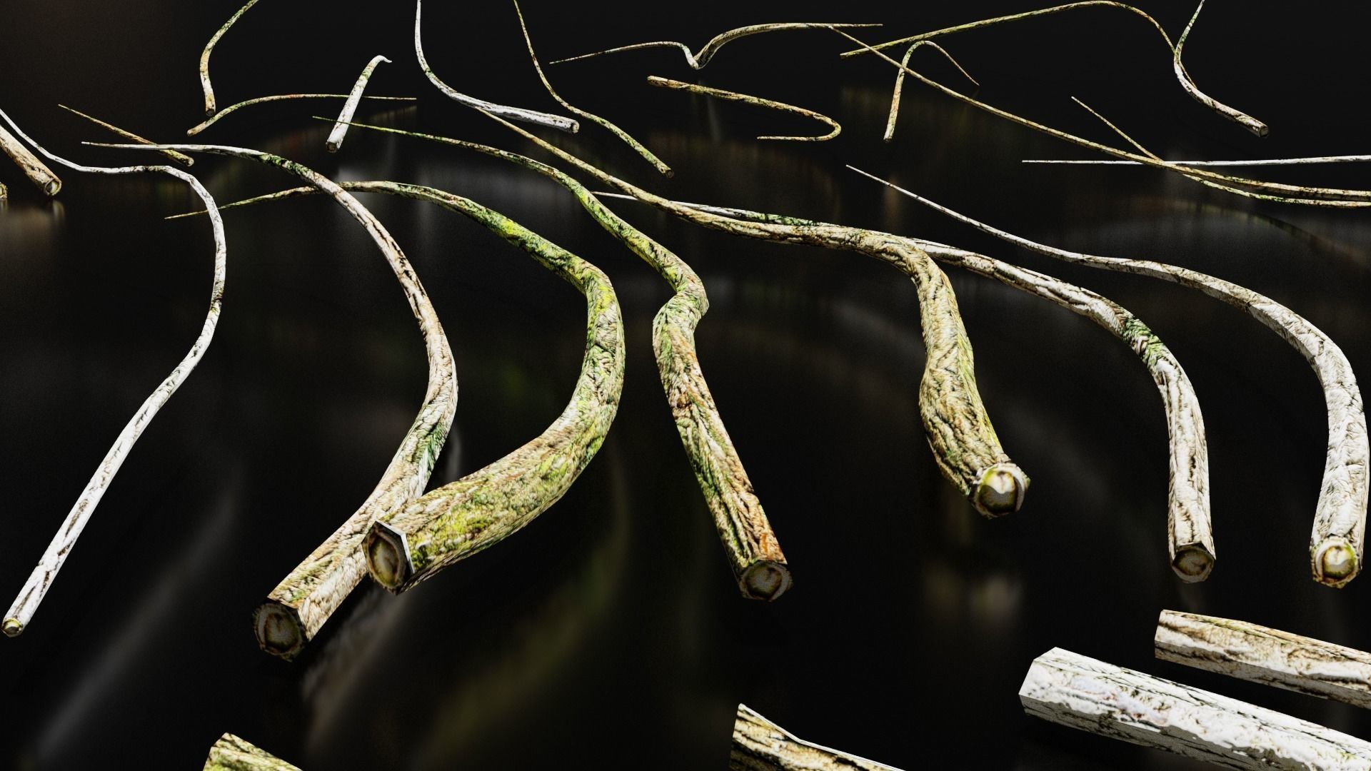 3D model 107 Different sticks collection VR / AR / low-poly | CGTrader