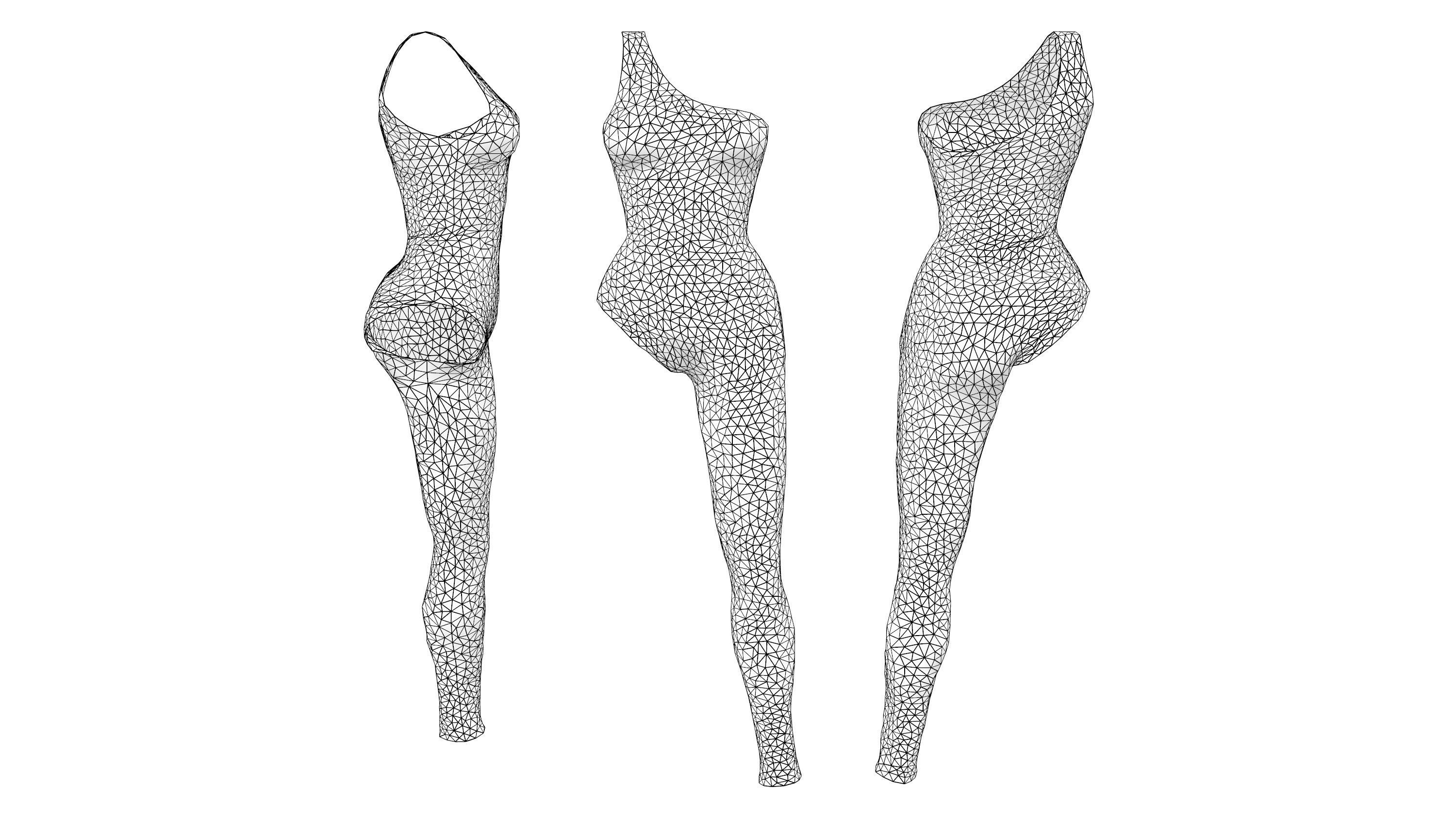 3D model One Shoulder One Leg Catsuit VR / AR / low-poly | CGTrader