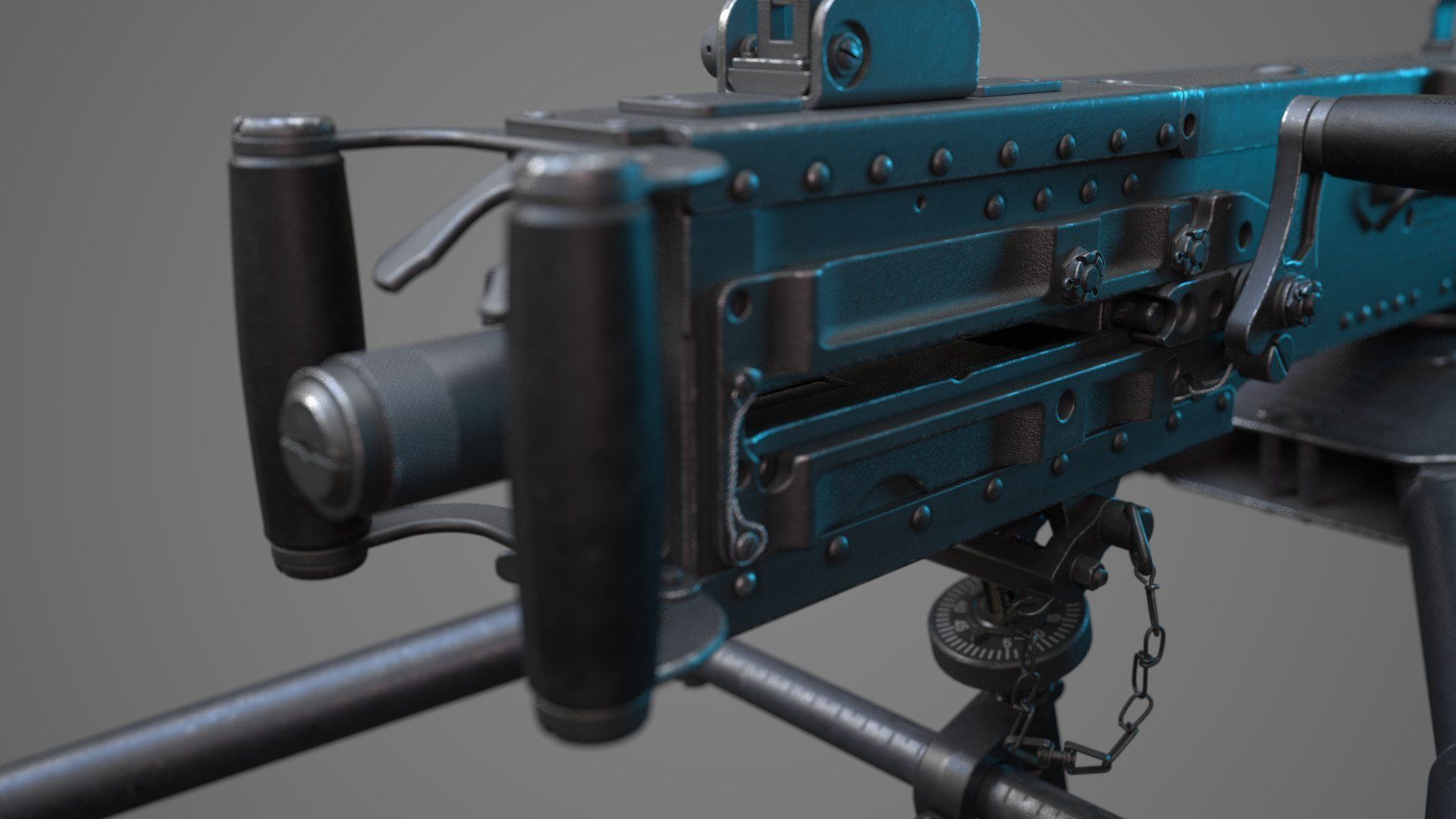 M2 Browning 50 CAL Machine Gun HQ 3D model | CGTrader