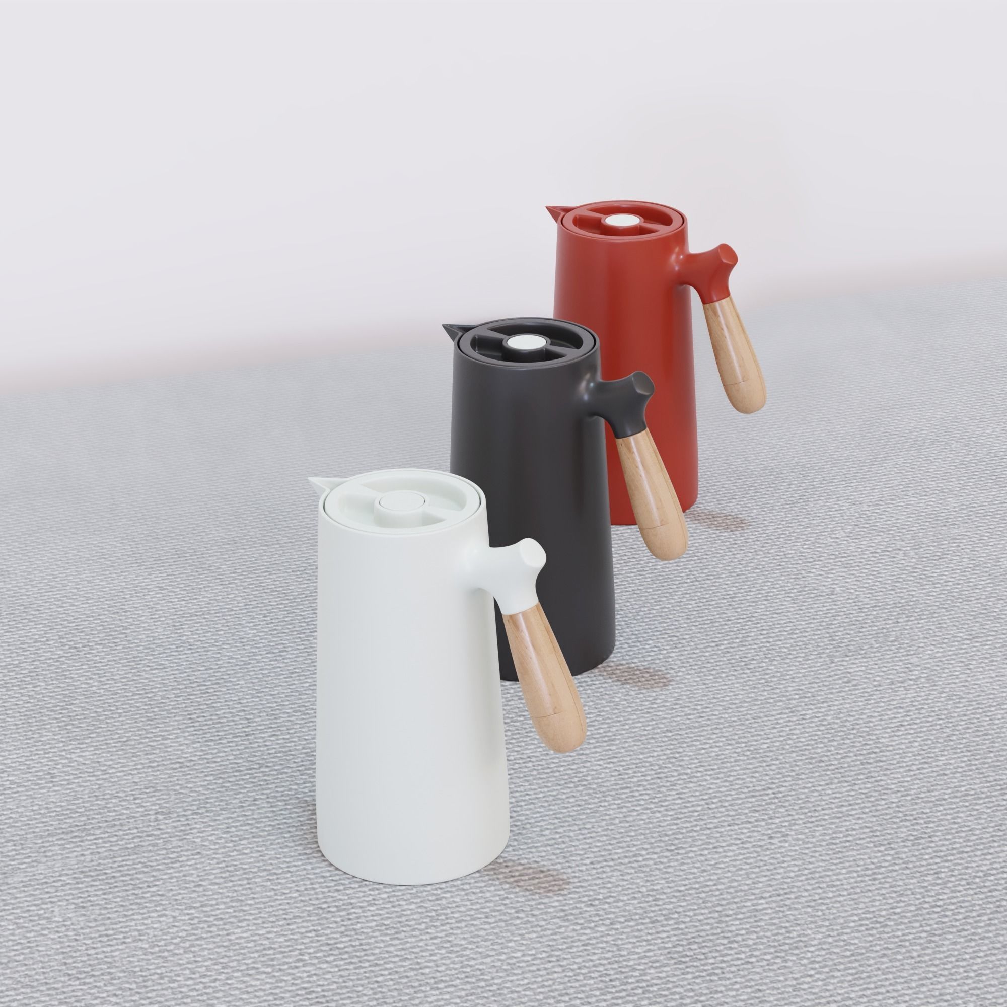 Nordic Style Thermos Jug 3 colors set 3D model | CGTrader