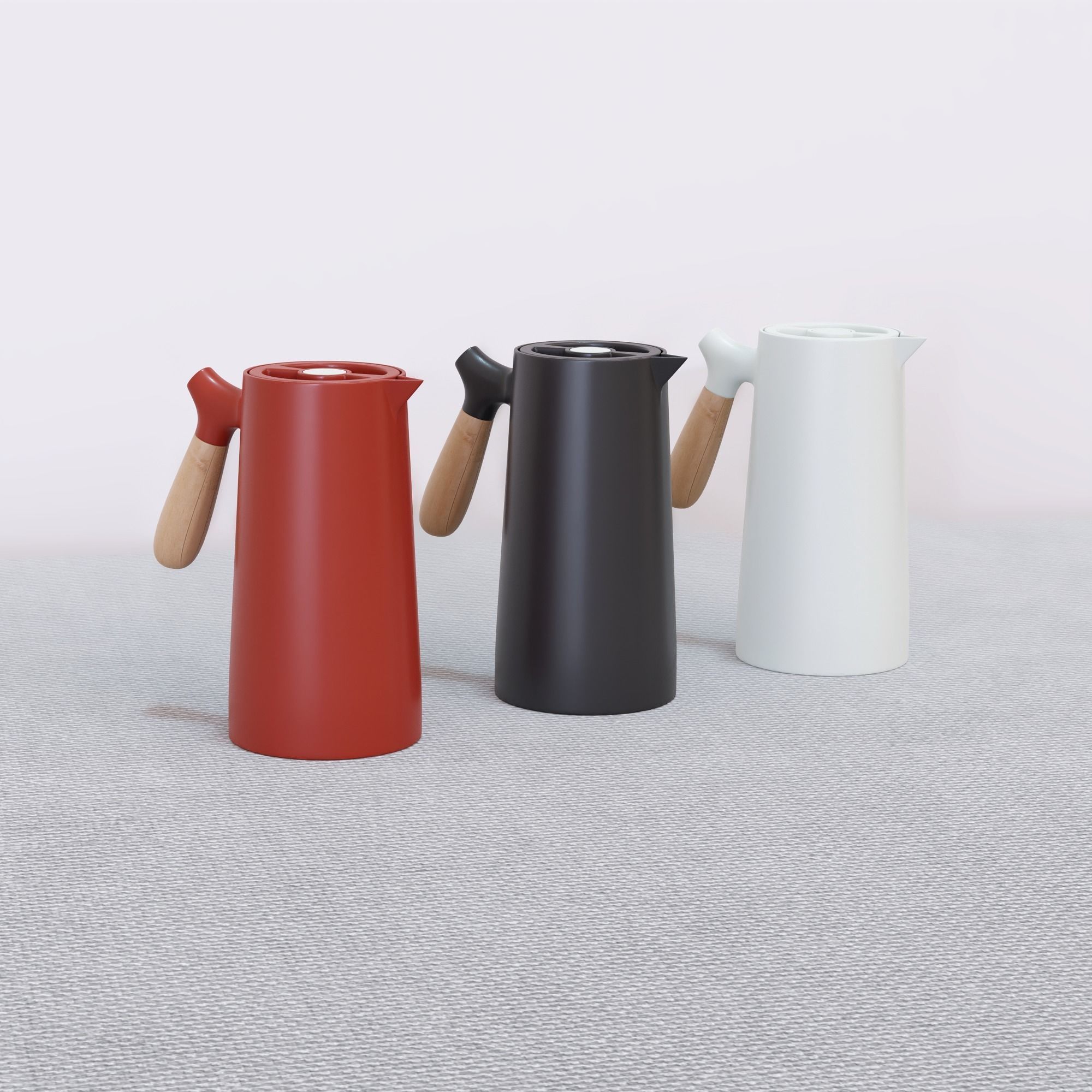Nordic Style Thermos Jug 3 colors set 3D model | CGTrader
