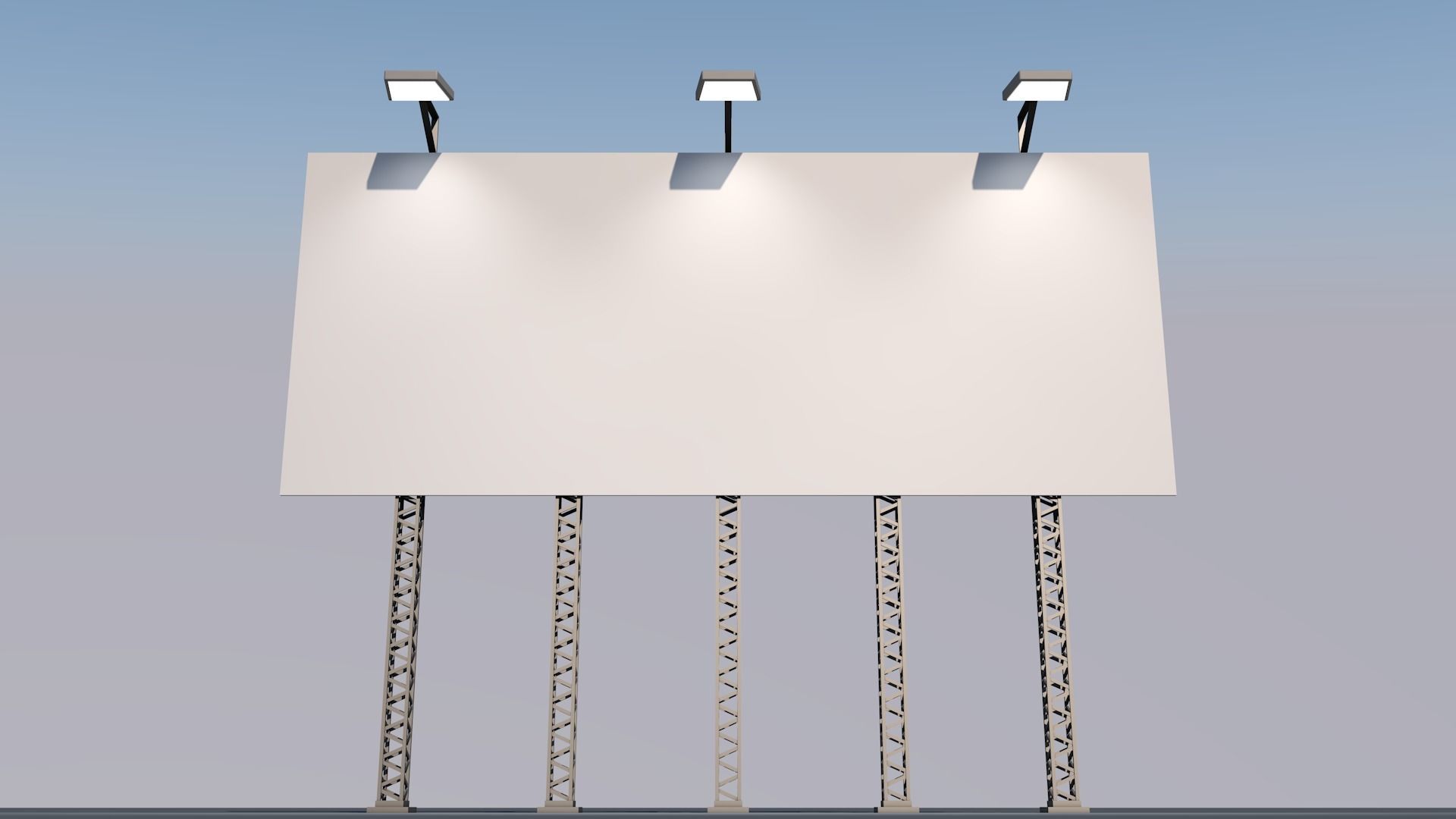 3D model Billboard with lights VR / AR / low-poly | CGTrader