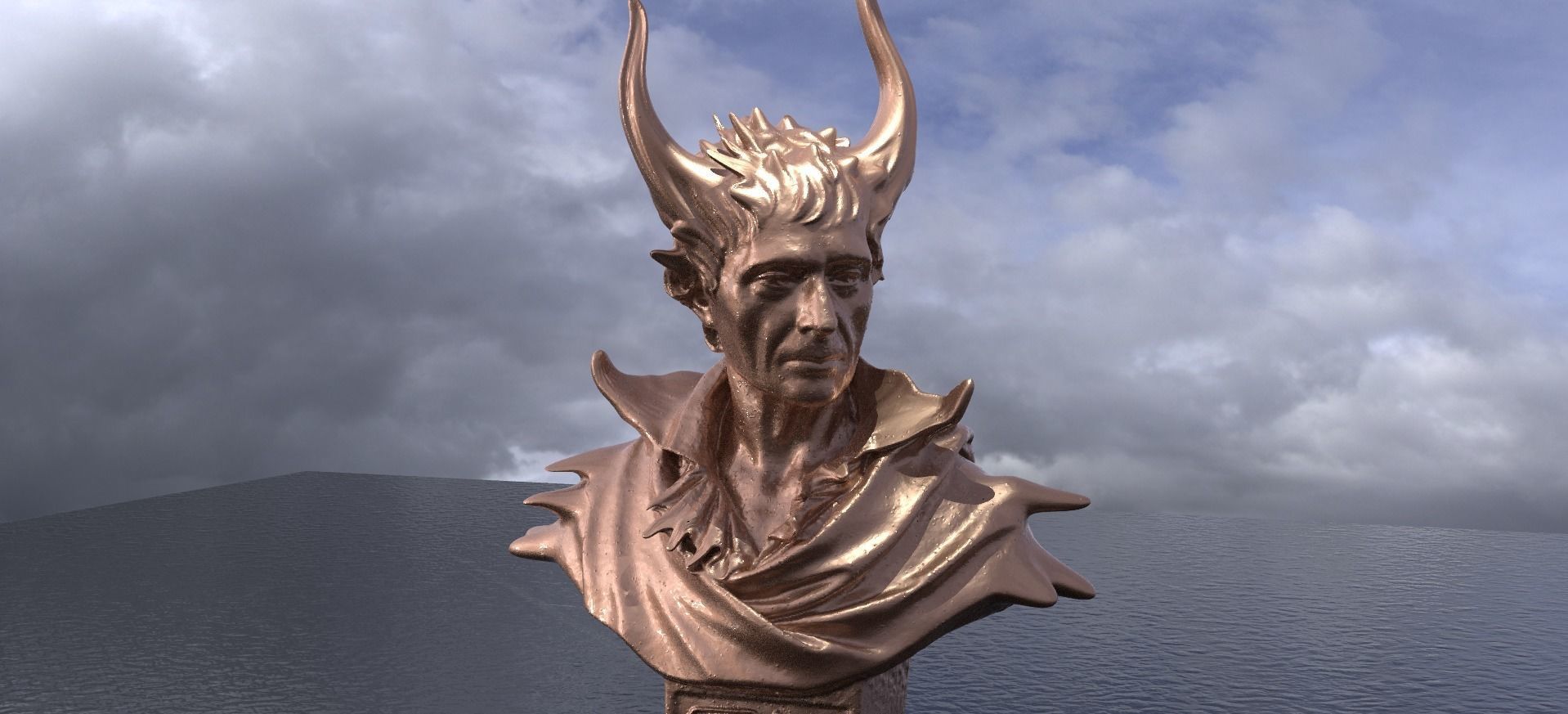 Vampire statue Bust 2 versions 3D model | CGTrader