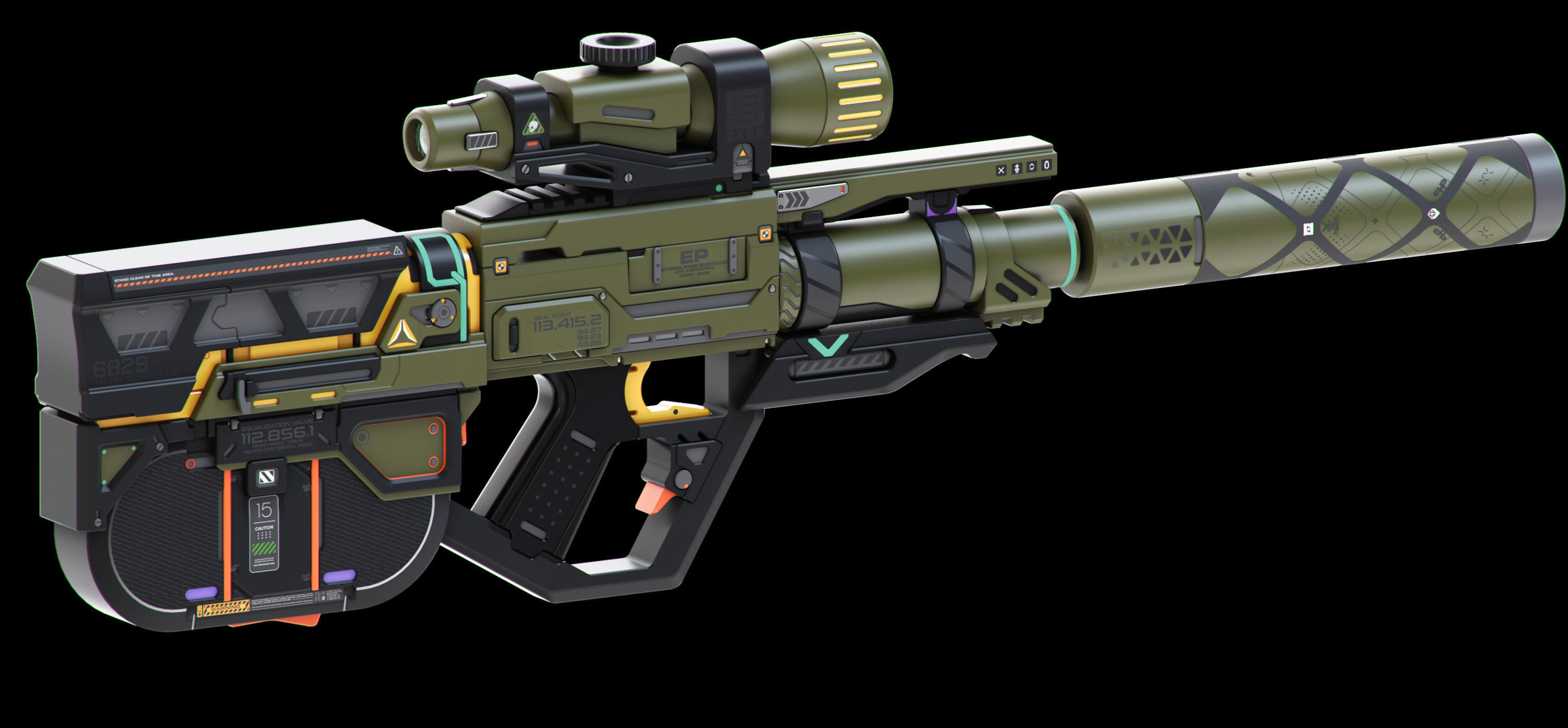 Sci-Fi Rifles Set Kitbash 3D model | CGTrader